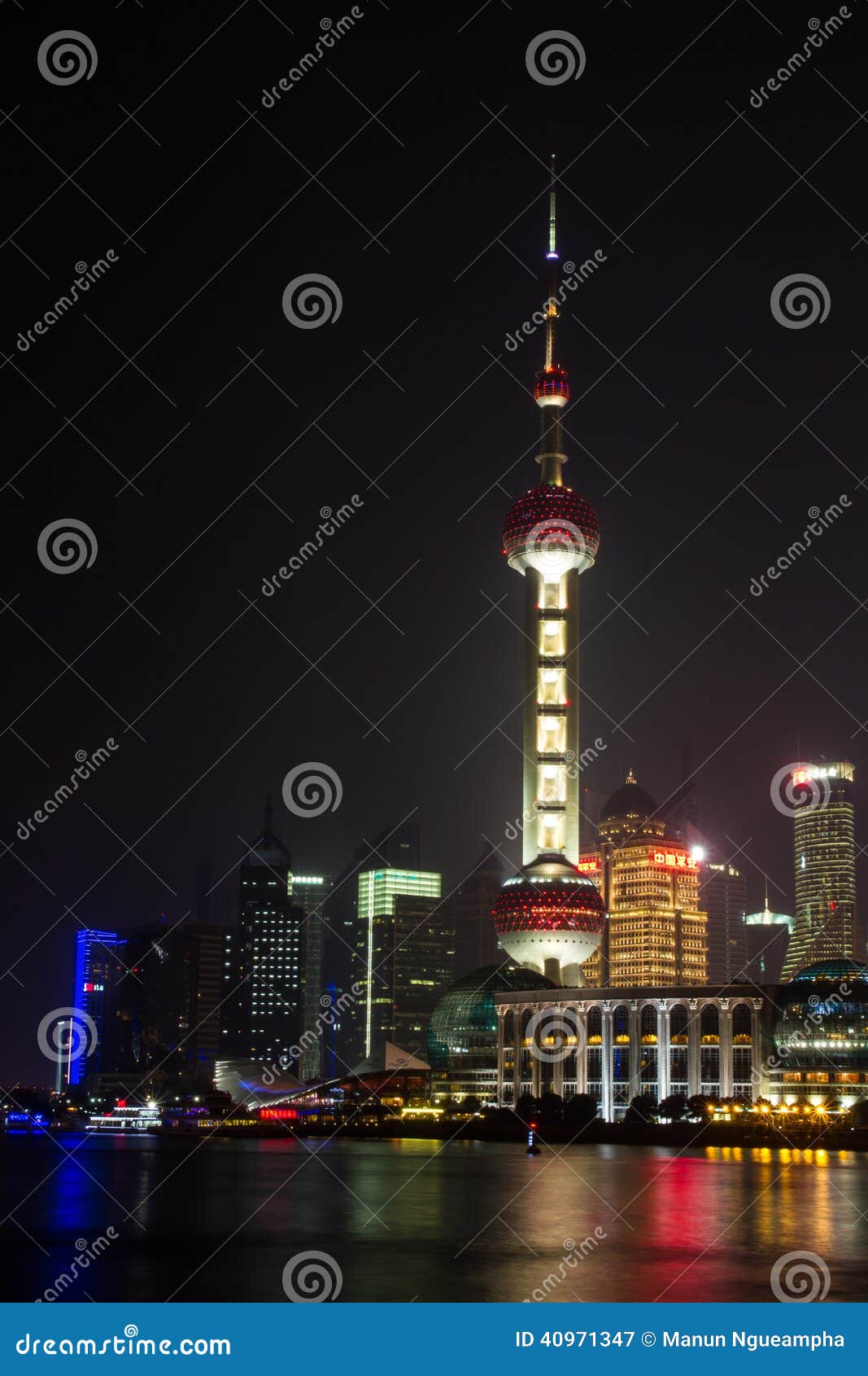 View of Shanghai Pudong Skyline at Night Editorial Photography - Image ...
