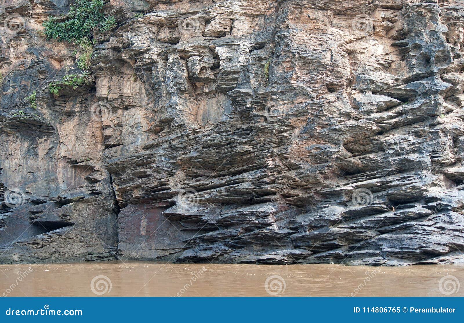 CLIFF FACE on the FAR SIDE of a RIVER Stock Image - Image of daytime ...