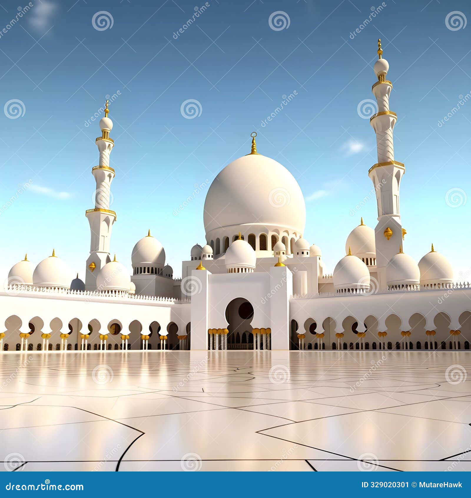Sheikh Zayed Grand Mosque stock illustration. Illustration of culture ...