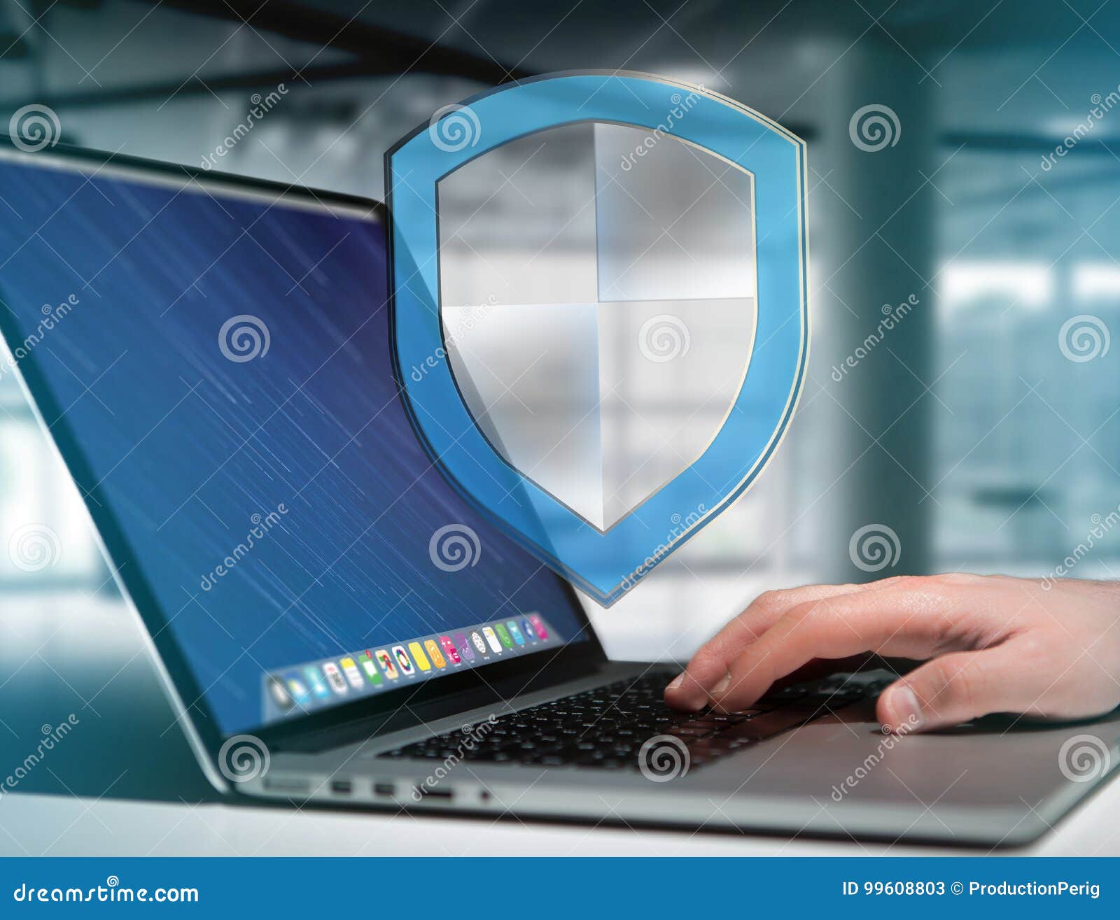 Shield Symbol Displayed on a Futuristic Interface - Security and Stock ...