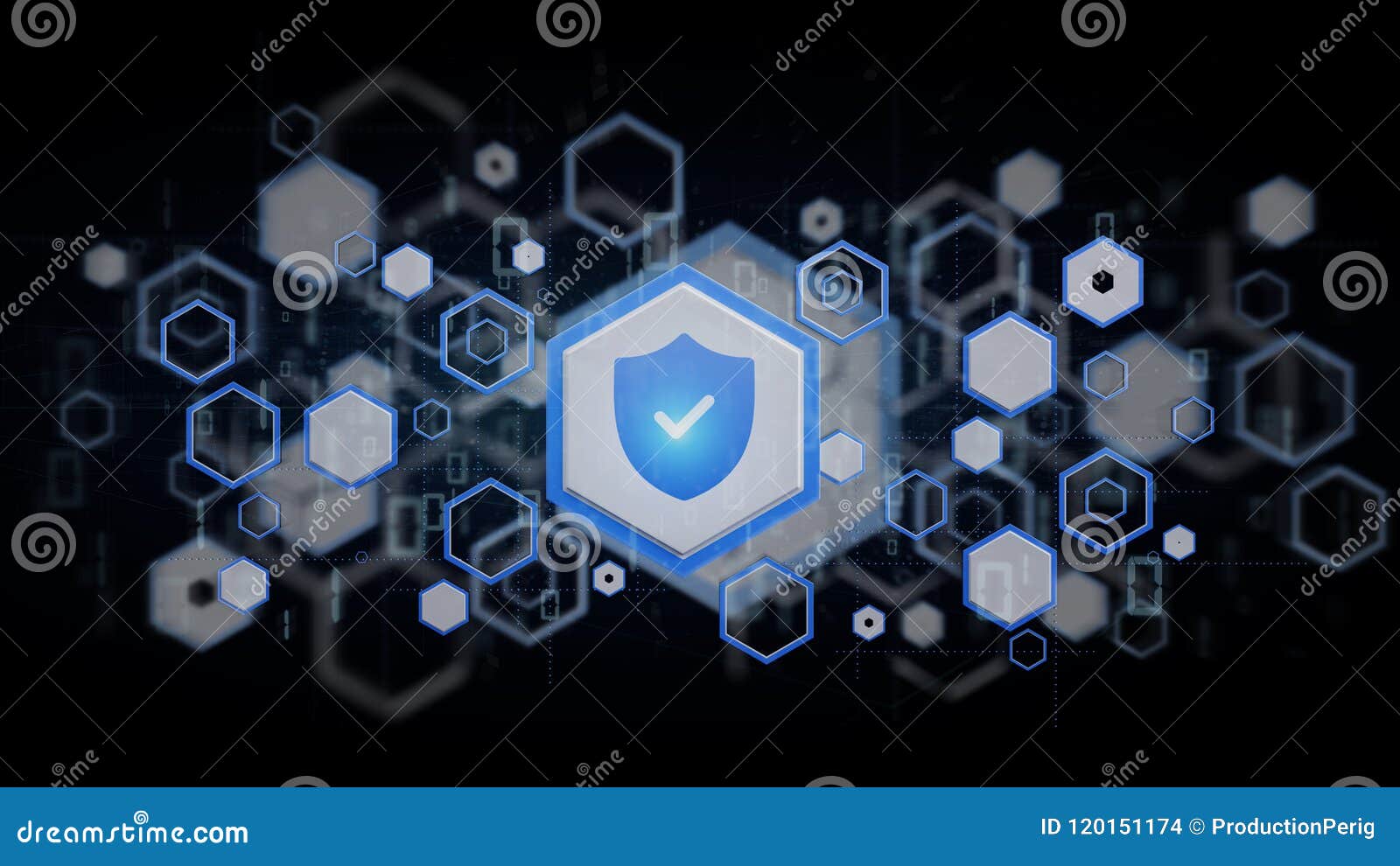 Shield Web Security Concept on a Background 3d Rendering Stock ...