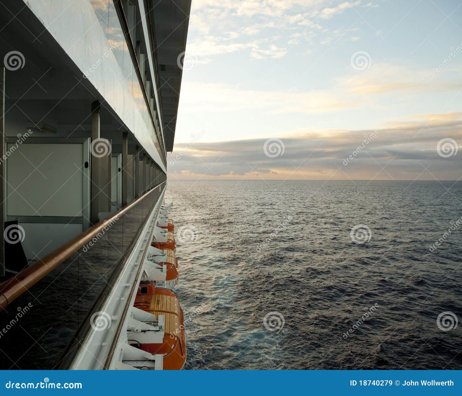 View from ship balcony stock image. Image of cruise, sunset - 18740279