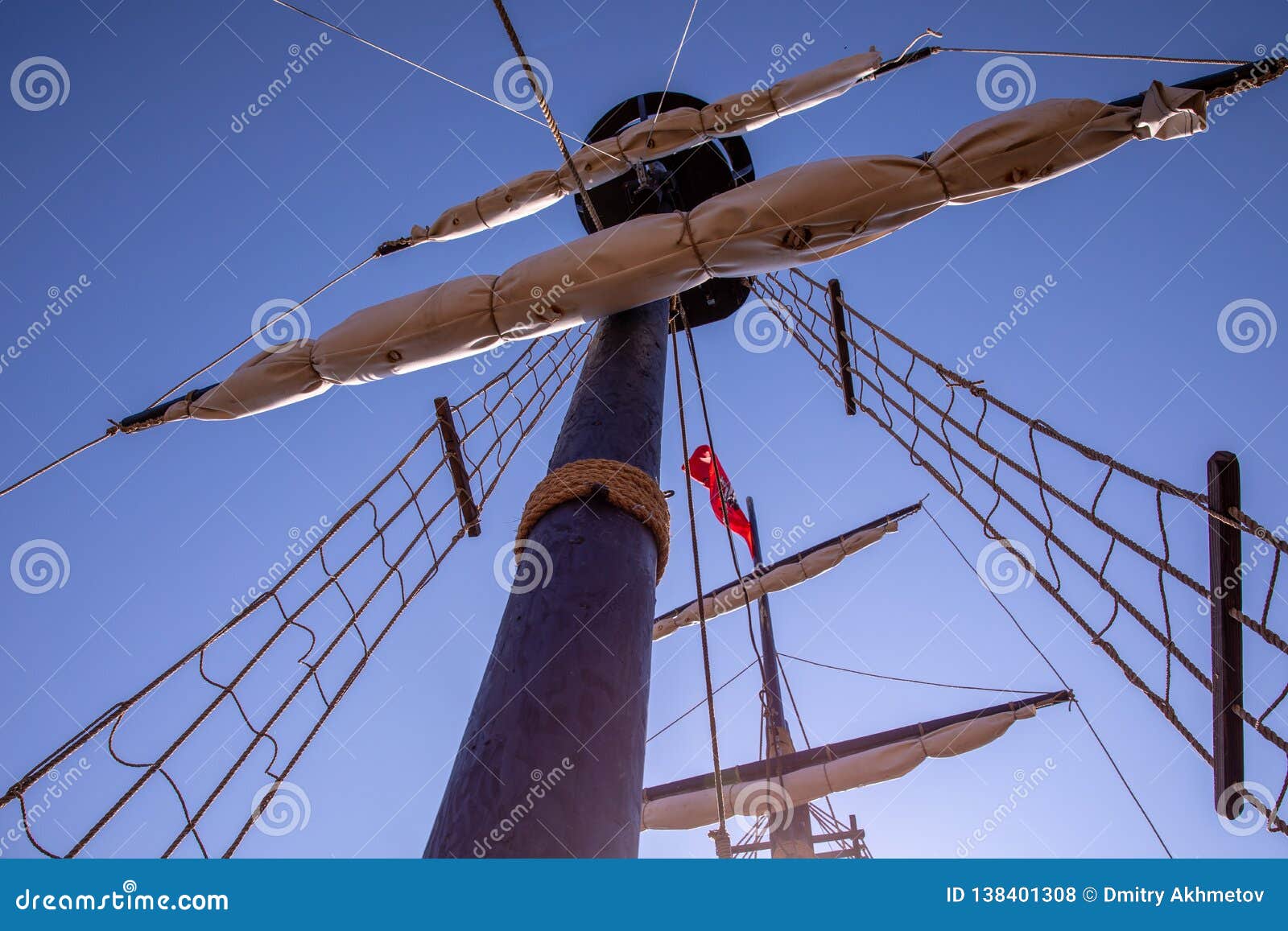 View of a Ship Mast with Two Spars Editorial Stock Photo - Image of ...