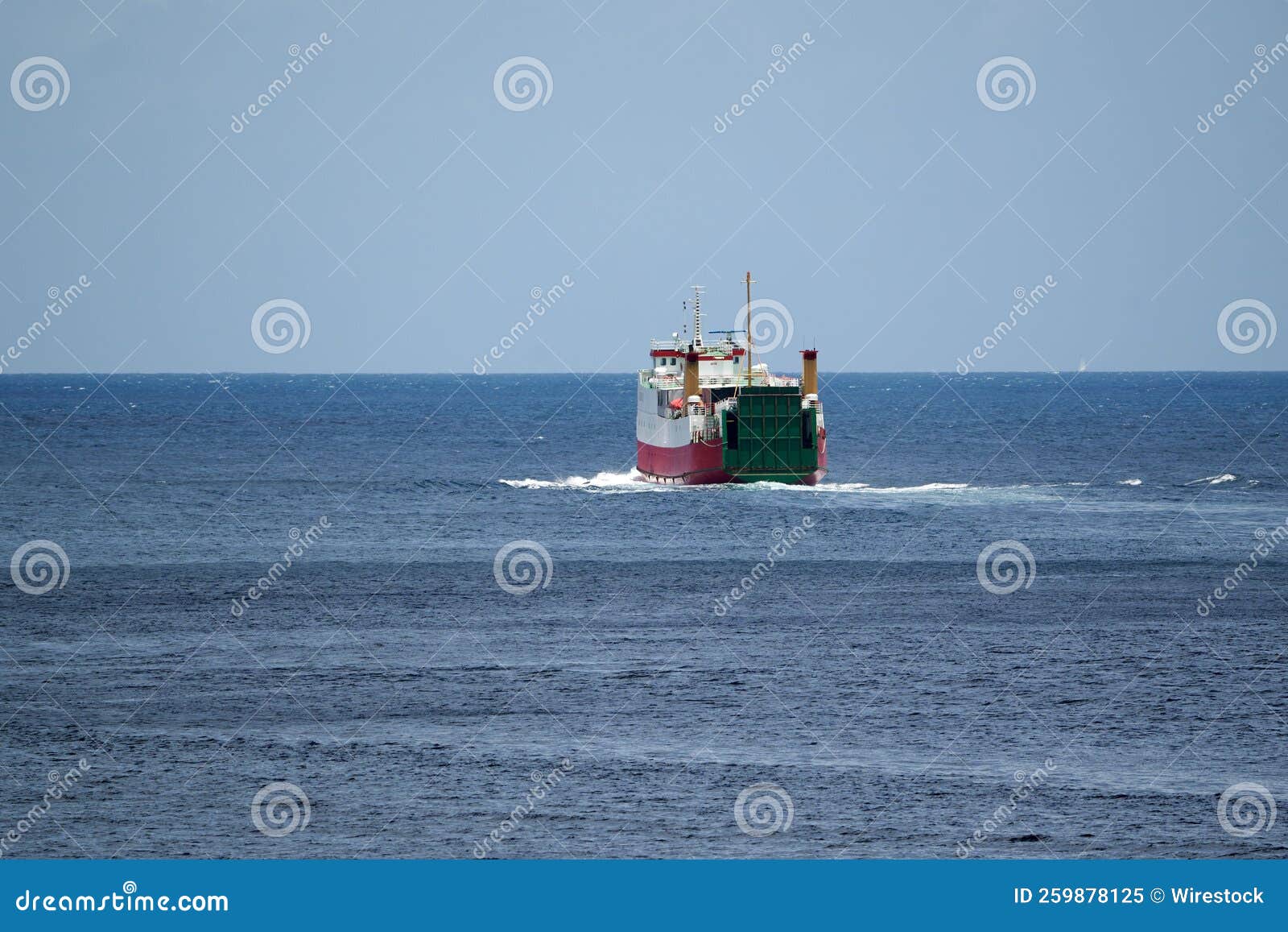 View of a Ship Sailing in the Ocean Under the Blue Sky Stock Image ...