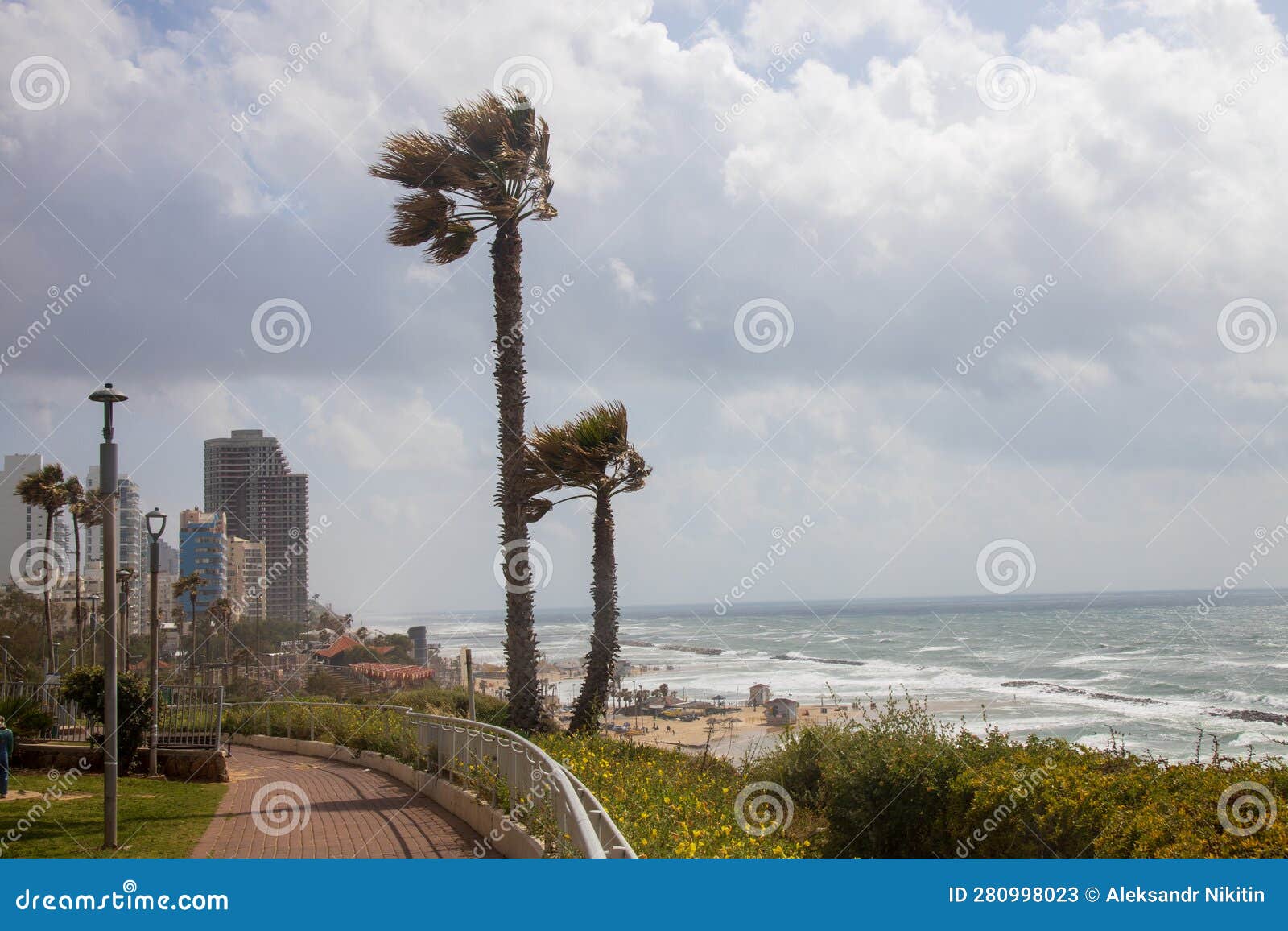 View from the Shore of the Mediterranean Sea Stock Image - Image of ...
