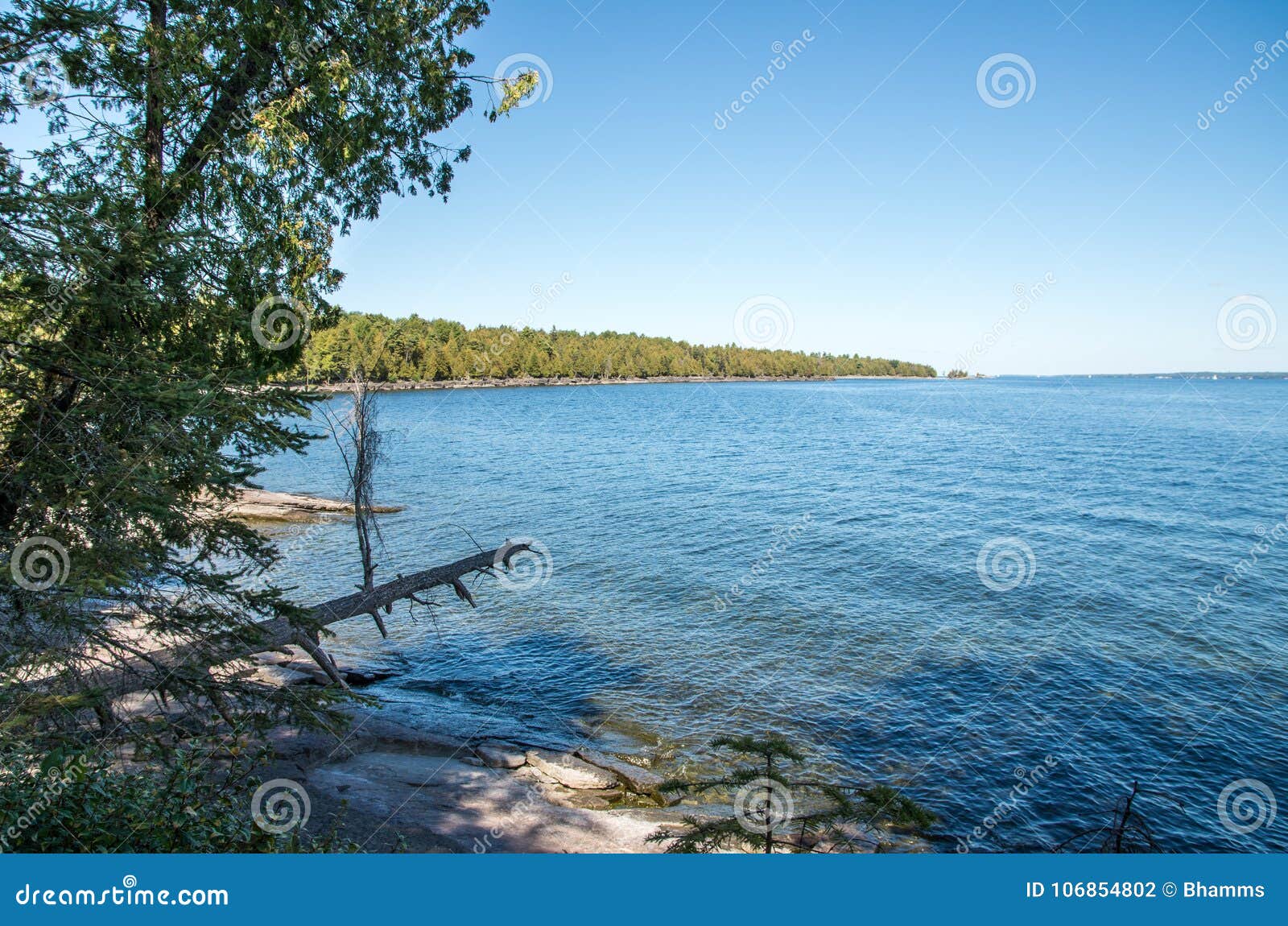 View of the Shoreline of Valcour Island Stock Photo - Image of rocks ...