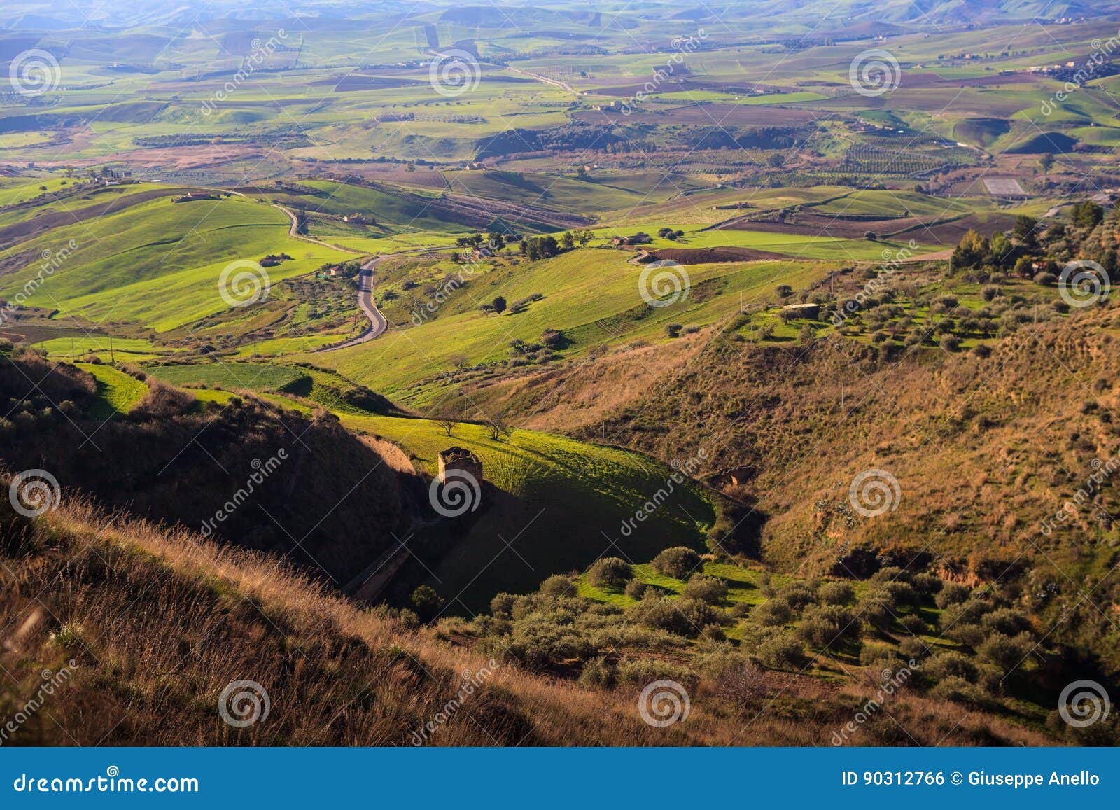 View of Sicilian Countryside Stock Photo - Image of touristic, olive ...