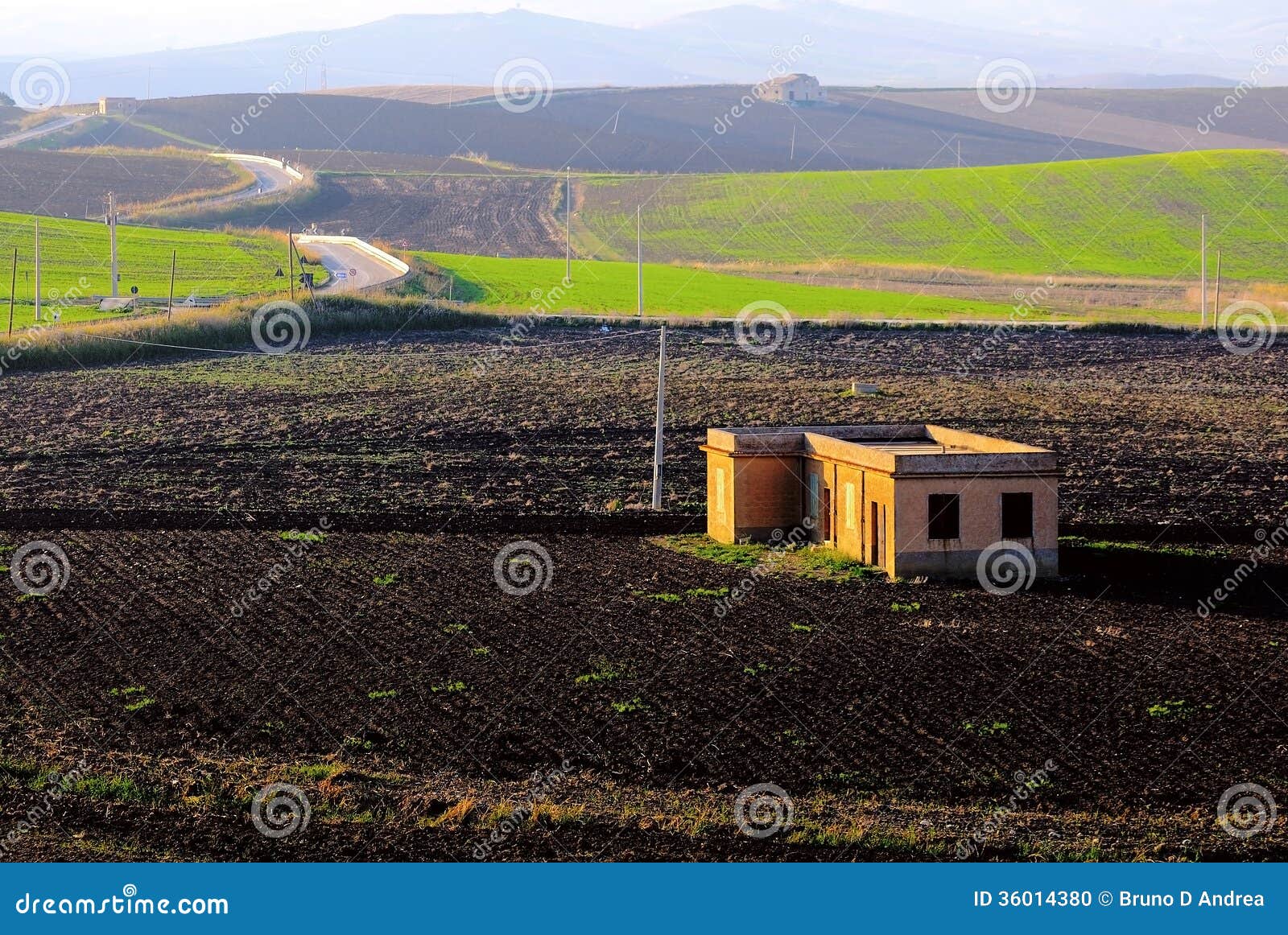 View of Sicilian Countryside Stock Photo - Image of clouds, trail: 36014380