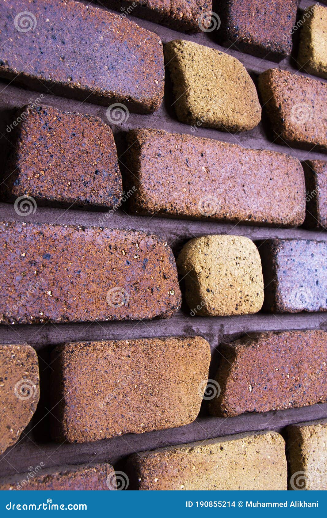 View from a Side Angle of Bricks Side by Side - on a Wall. Stock Photo ...