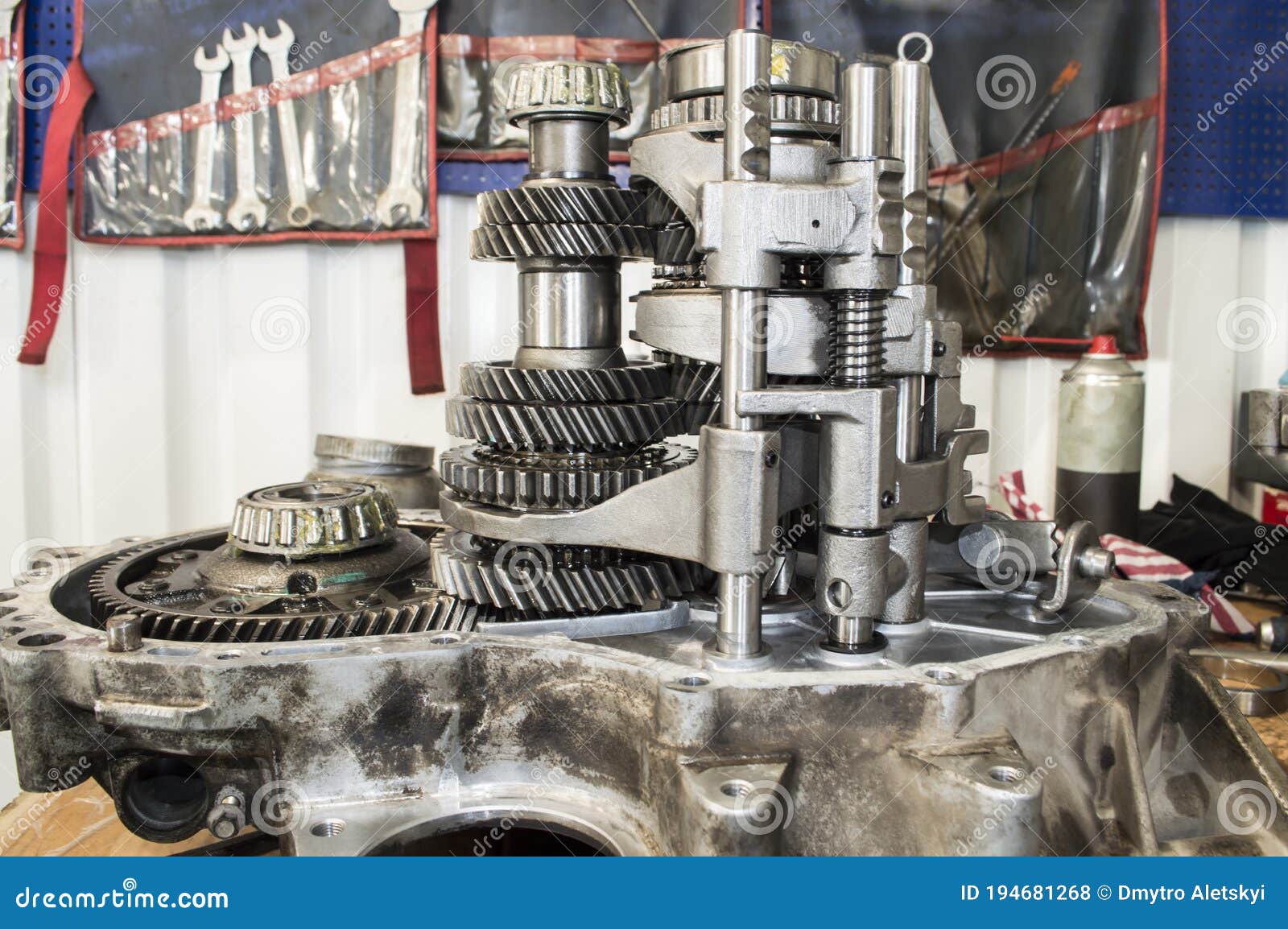 The View from the Side of the Gearshift Mechanism on the Gearbox ...