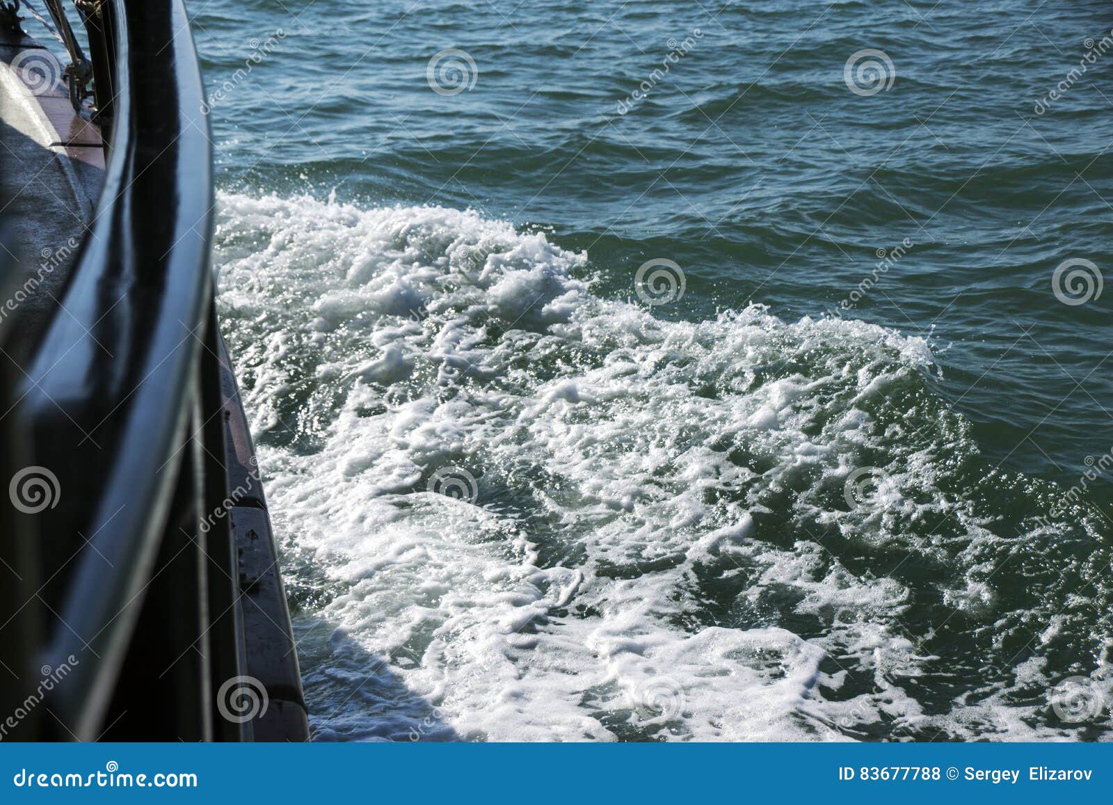 View from the Side of Ship on the Ocean Waves Stock Photo - Image of ...
