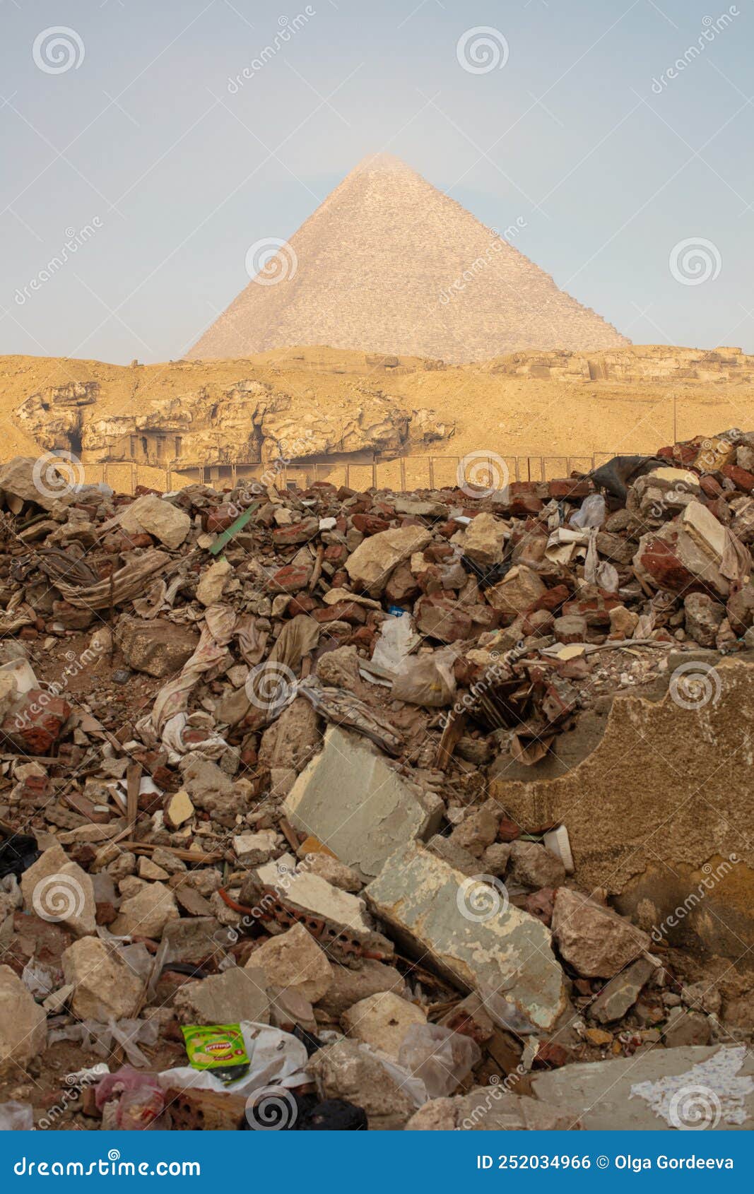View from the Side of the Slums of the Egyptian Pyramids in Giza ...