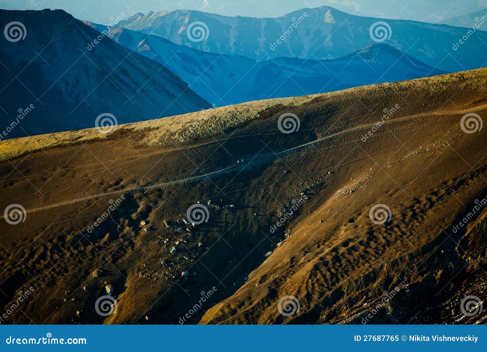 View from the Side of a Volcano Stock Image - Image of mountain ...