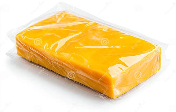 View from the Side of a White Transparent Cheese Pack Stock Photo ...