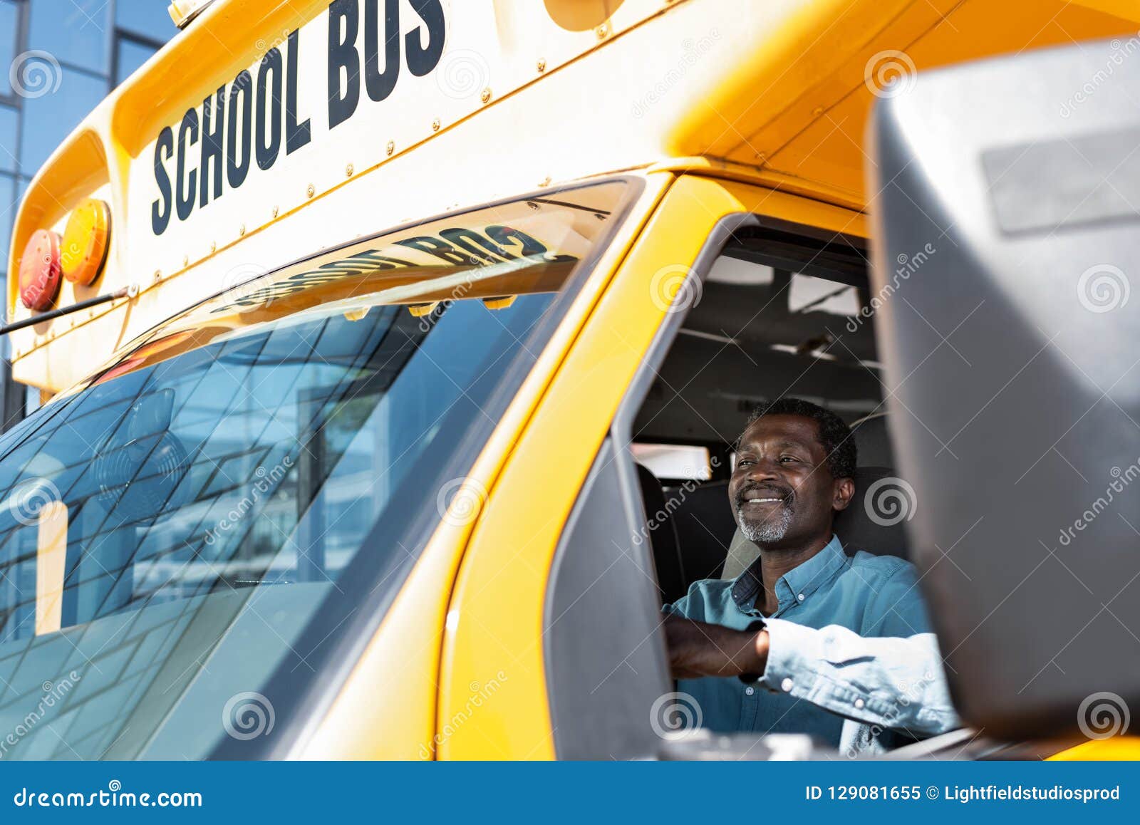 View through Side Window at Mature African American Stock Image - Image ...