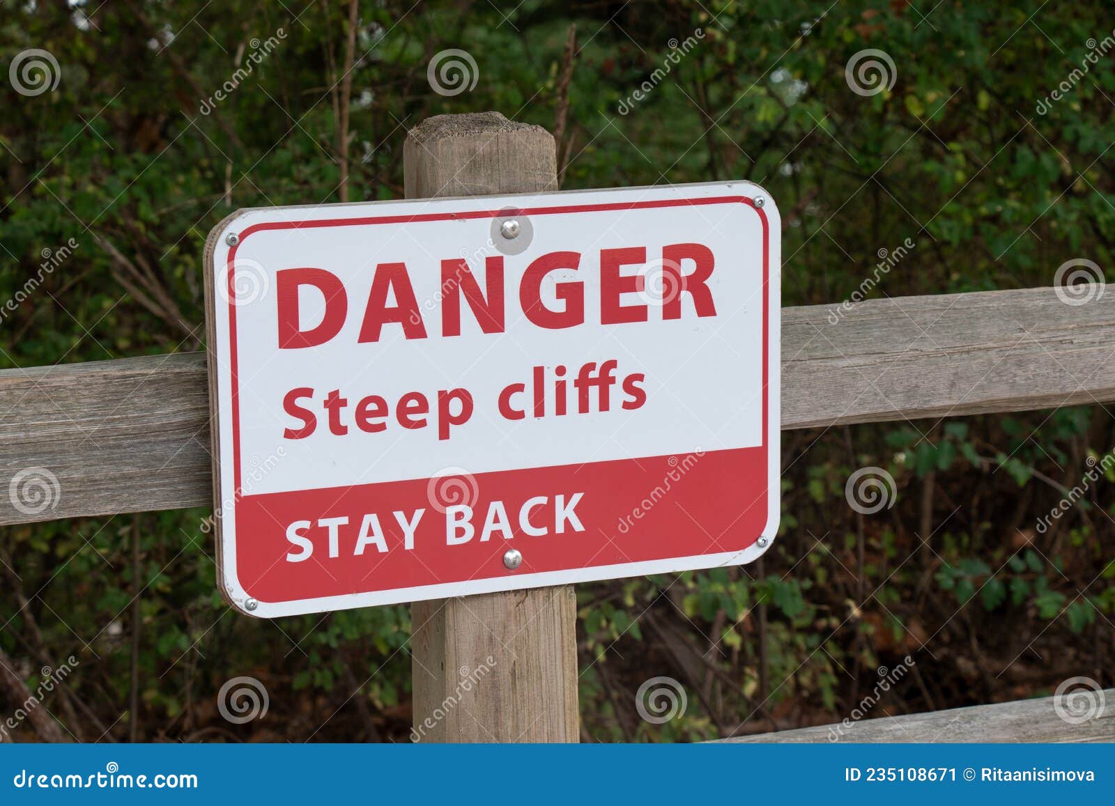 View of Sign Danger Steep Cliffs Stay Back on the Wreck Beach in ...