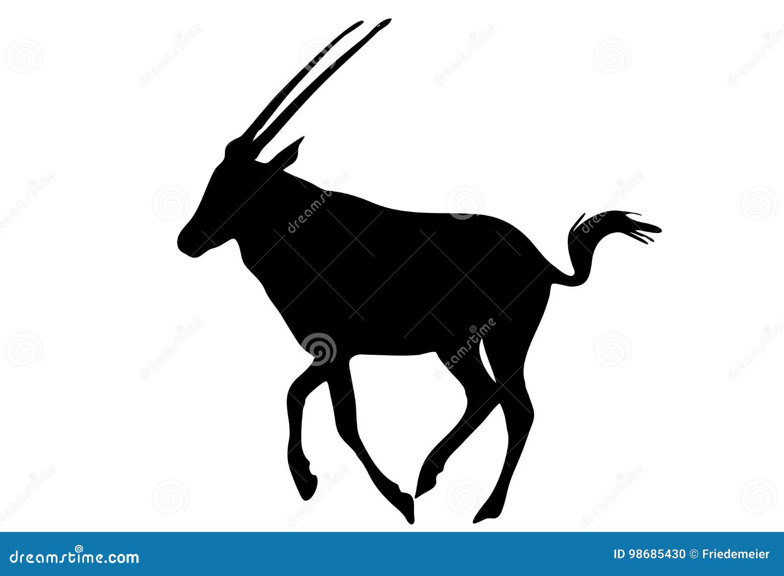 View on the Silhouette of a Gemsbok Stock Vector - Illustration of ...