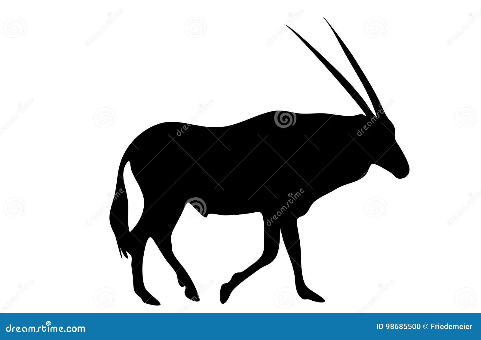 View on the Silhouette of a Gemsbok Stock Vector - Illustration of ...
