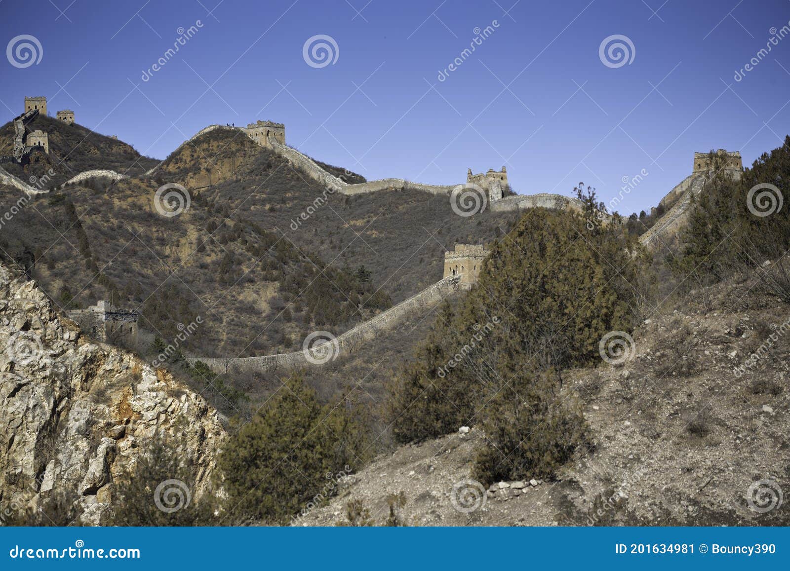 View From Simatai Great Wall Of China Restored Section. Royalty-Free ...