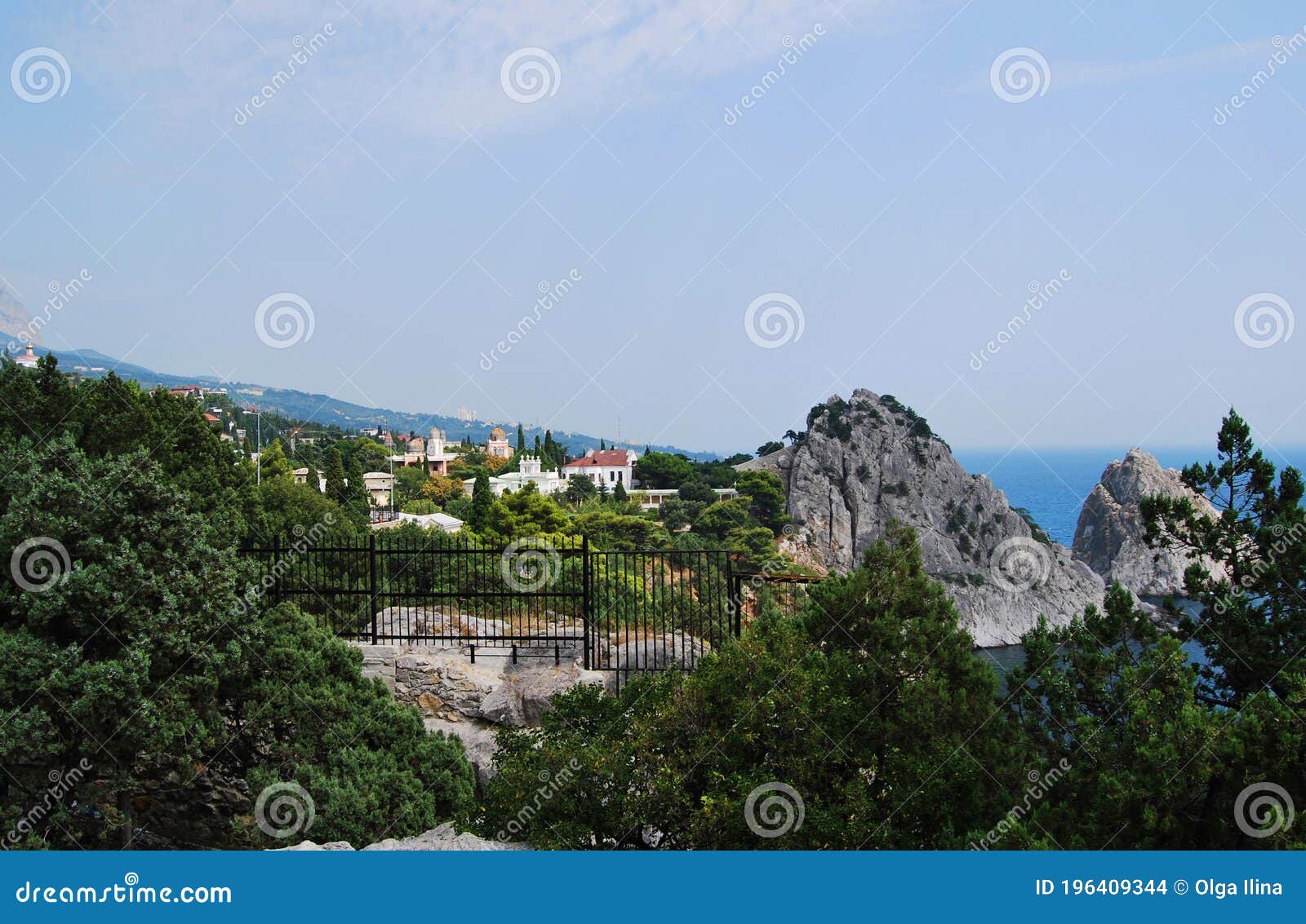 View of Simeiz and Diva Rock. Stock Photo - Image of resort, rock ...