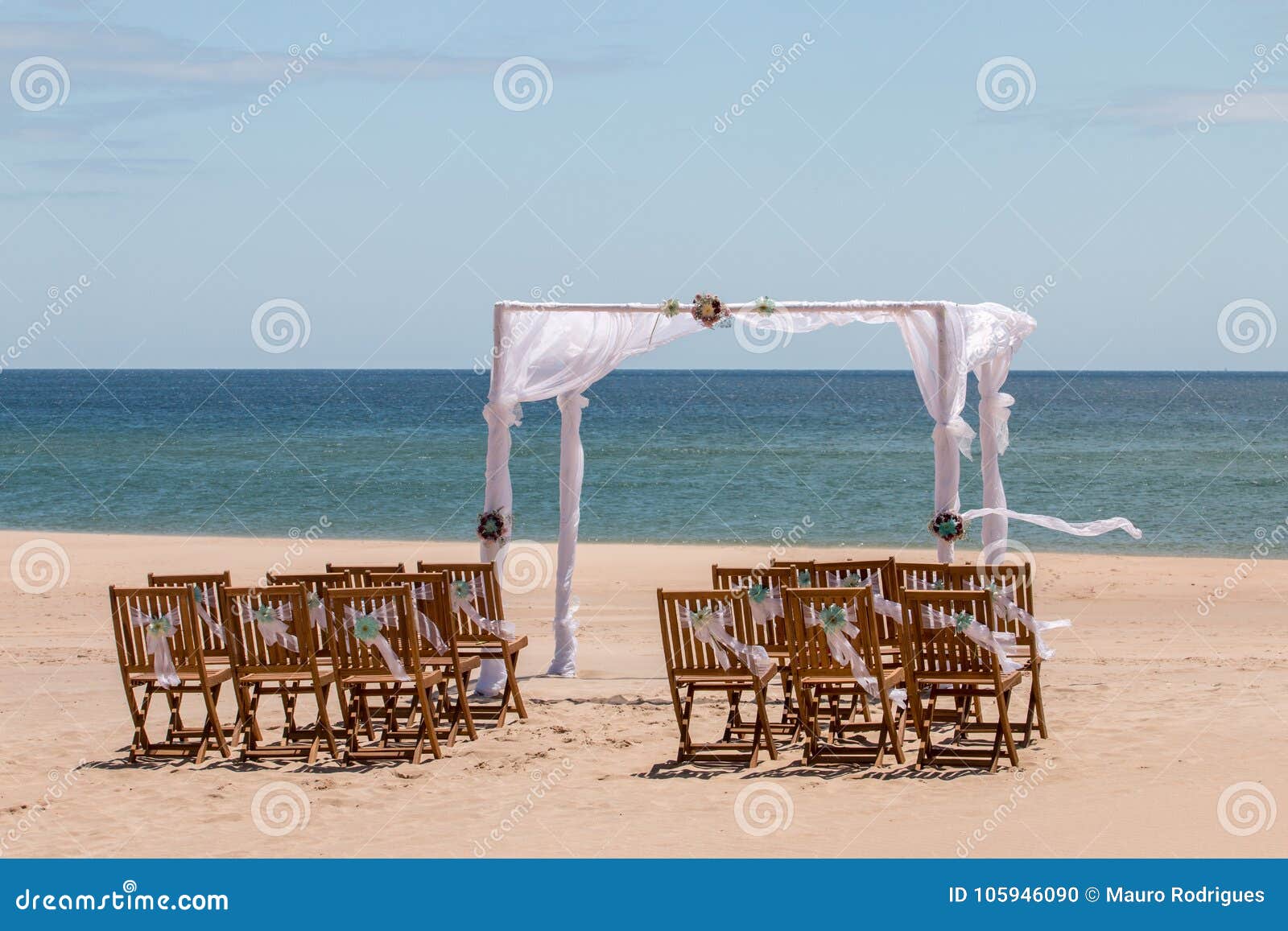 Beach wedding set stock photo. Image of decoration, ceremony - 105946090
