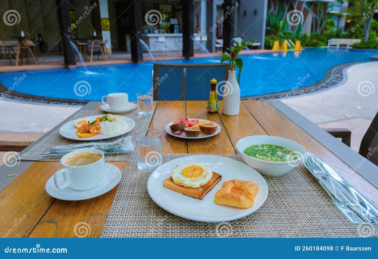 View at a Simple Breakfast Table at a Hotel Stock Photo - Image of ...