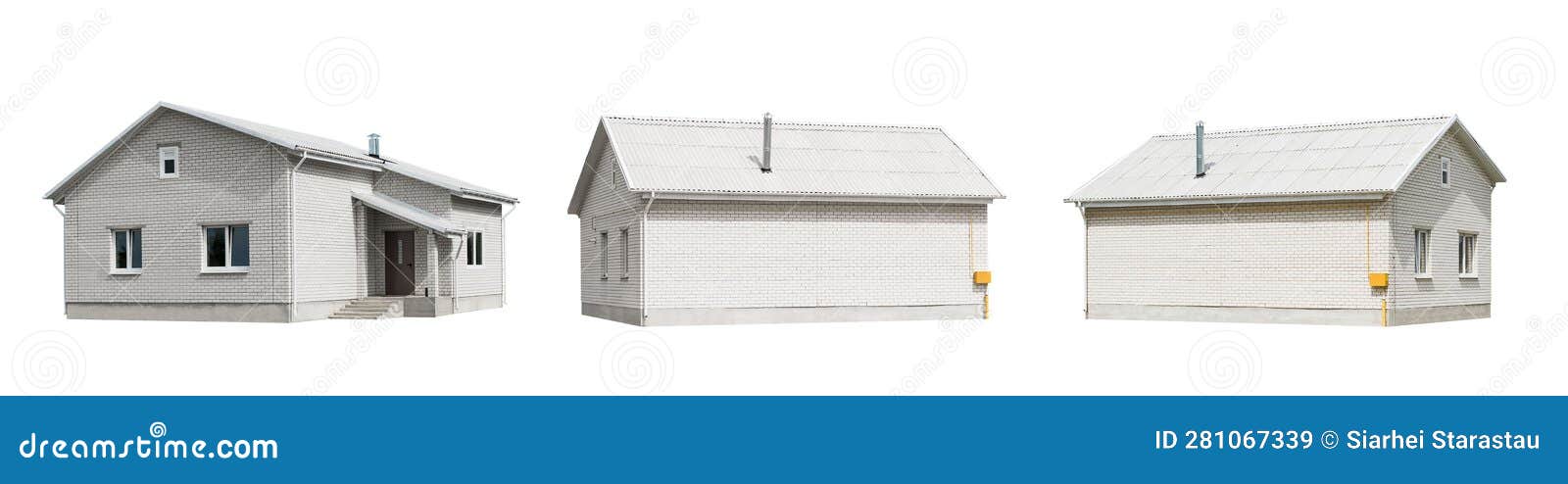 View of a Simple Rural House Stock Image - Image of dark, brick: 281067339
