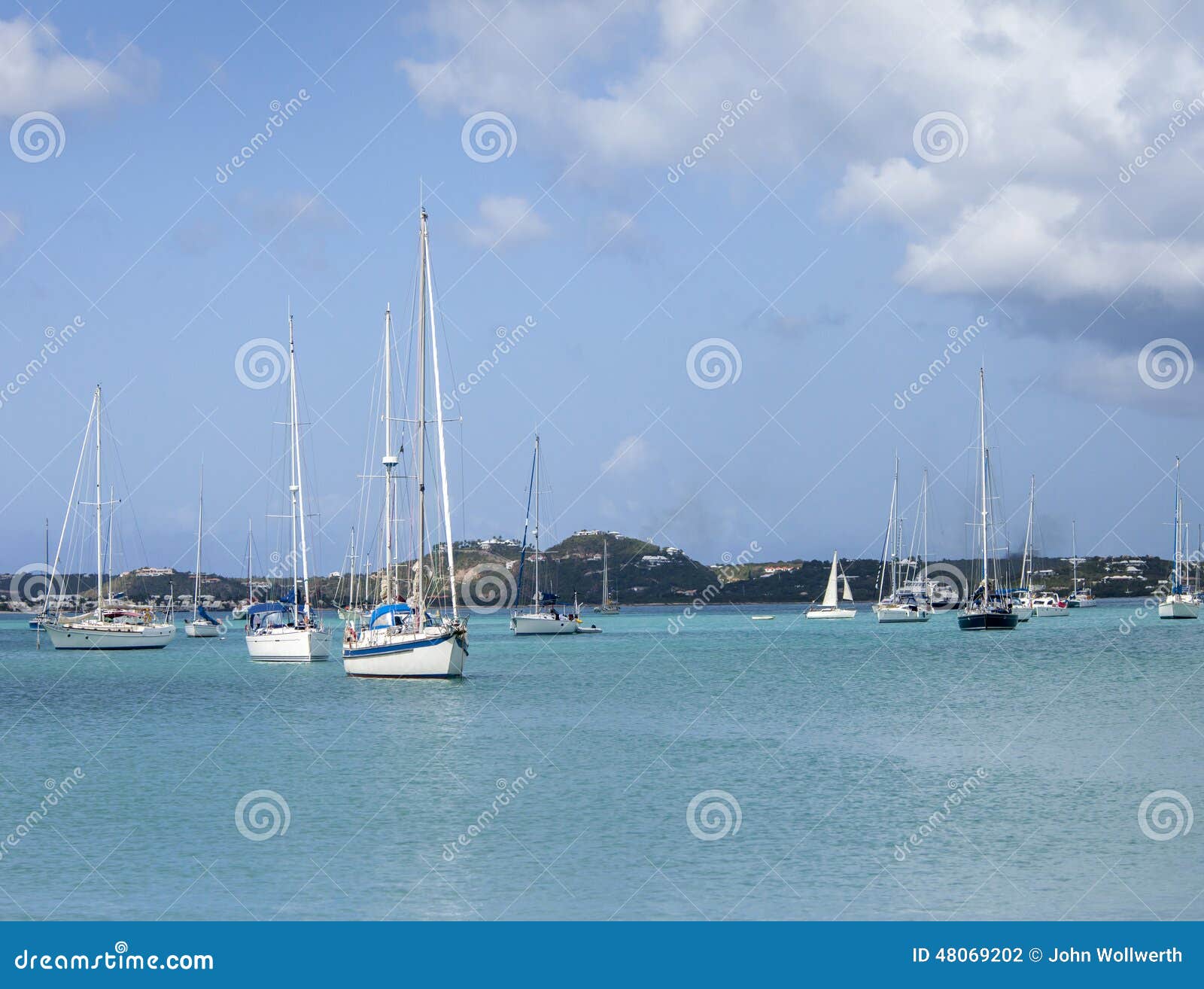 View of Simpson Bay, St Martin Stock Photo - Image of shore, marigot ...