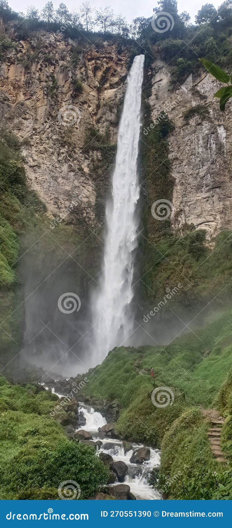 View of Sipiso-piso Waterfall Stock Photo - Image of formation, middle ...