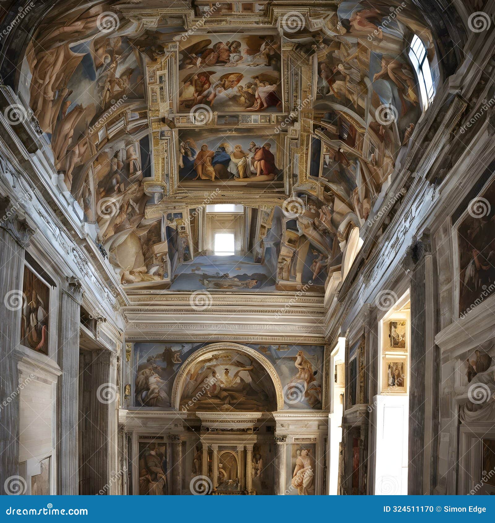 A View Of The Sistine Chapel In The Vatican Stock Photo | CartoonDealer ...