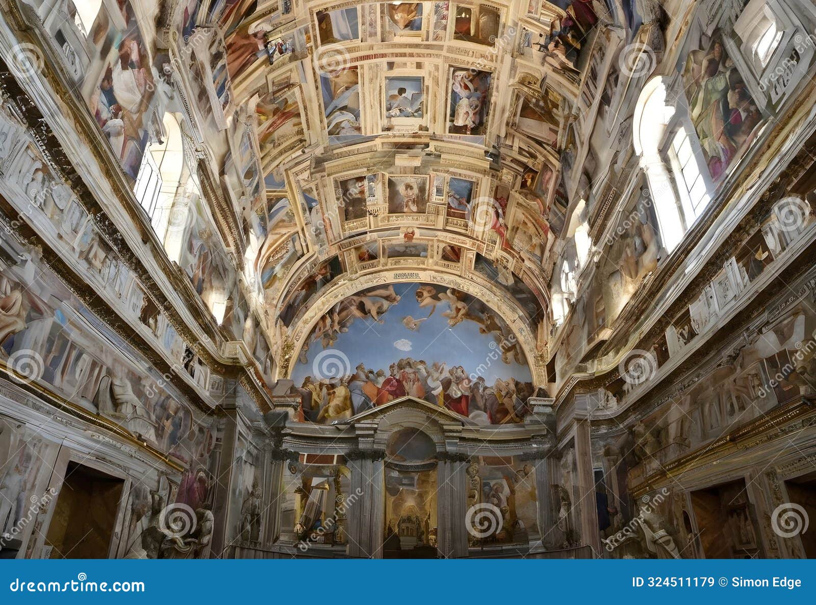A View of the Sistine Chapel in the Vatican Stock Illustration ...