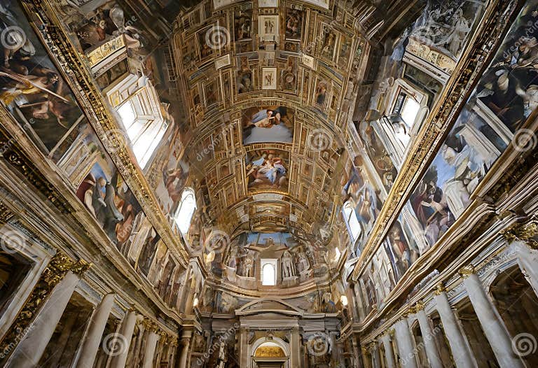 A View of the Sistine Chapel in the Vatican Stock Illustration ...