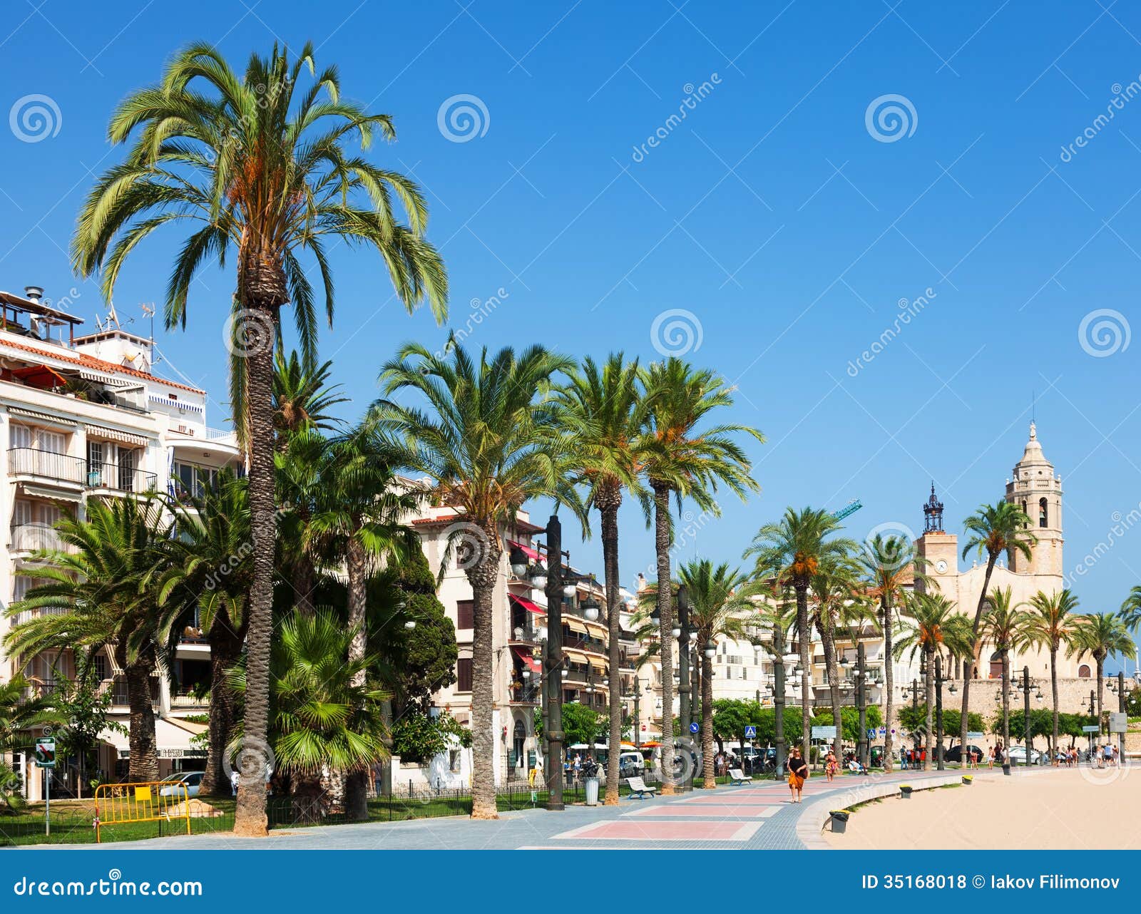 View of Sitges. Spain editorial stock photo. Image of building - 35168018