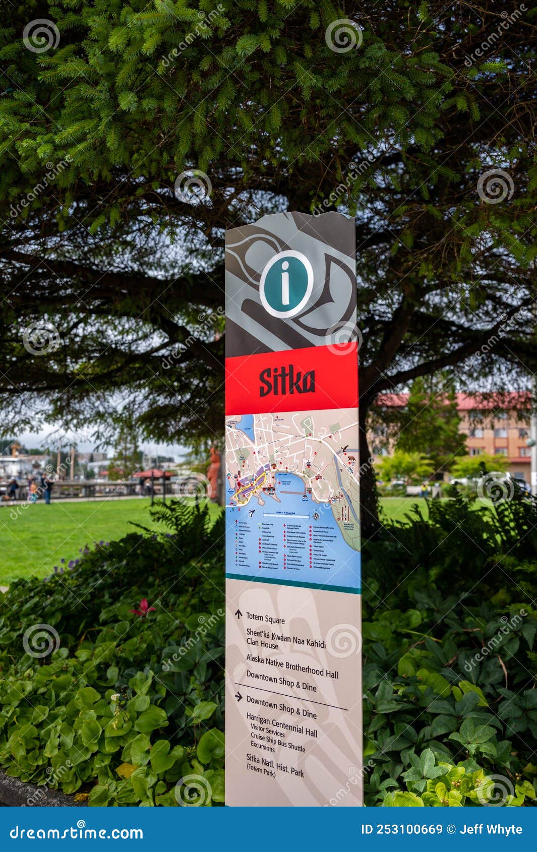 View of a Sitka Map Sign in Downtown Sitka Editorial Stock Image ...