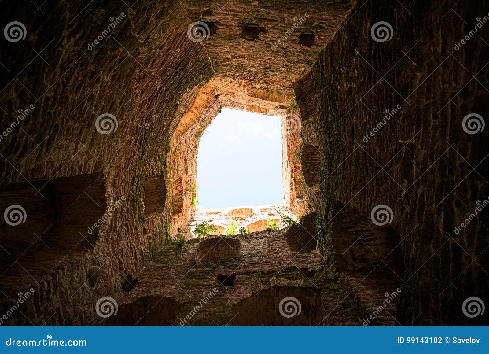 Ancient Medieval Limestone Polygonal Tower Stock Photo - Image of fort ...
