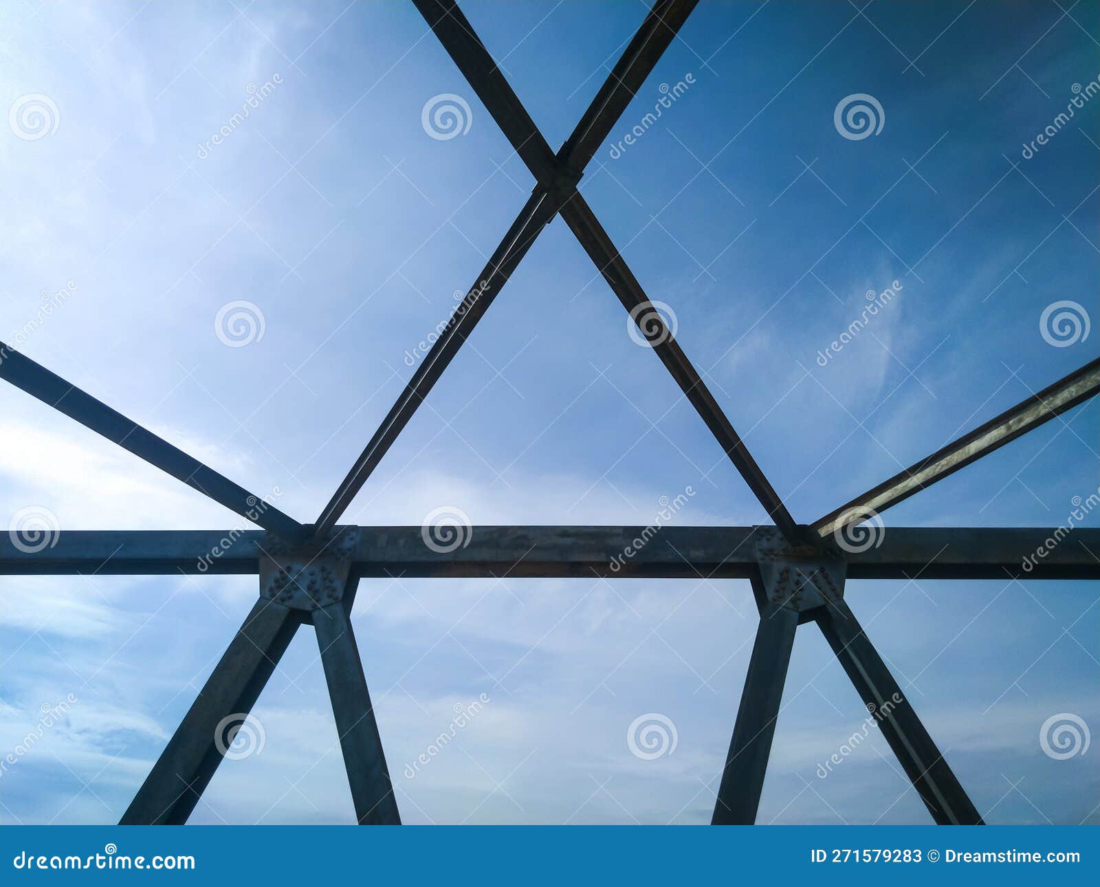 View of the Sky from Behind the Bridge Piers Stock Image - Image of ...
