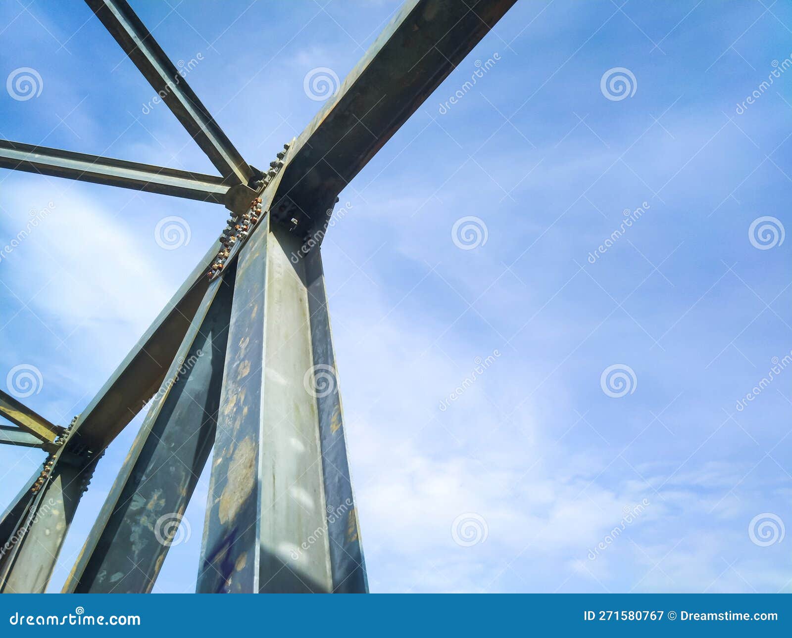 View of the Sky from Behind the Bridge Piers 4 Stock Image - Image of ...