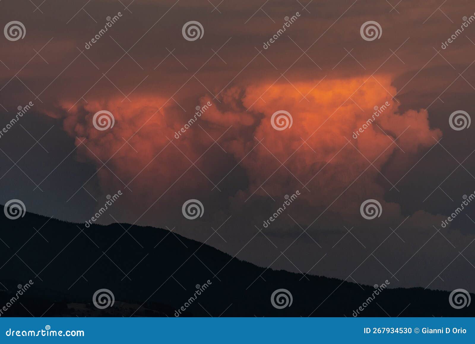 View of the Sky with Cumulonimbus Clouds at Sunset Stock Photo - Image ...