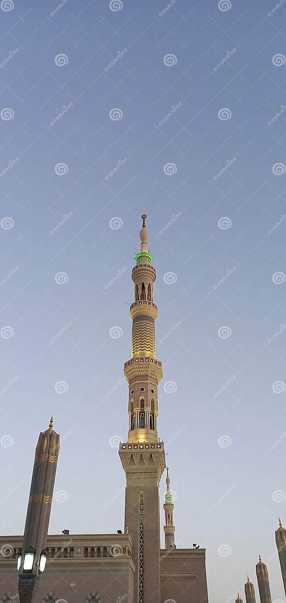 View of the Sky at the Prophet& X27;s Mosque at Maghrib Time Stock ...