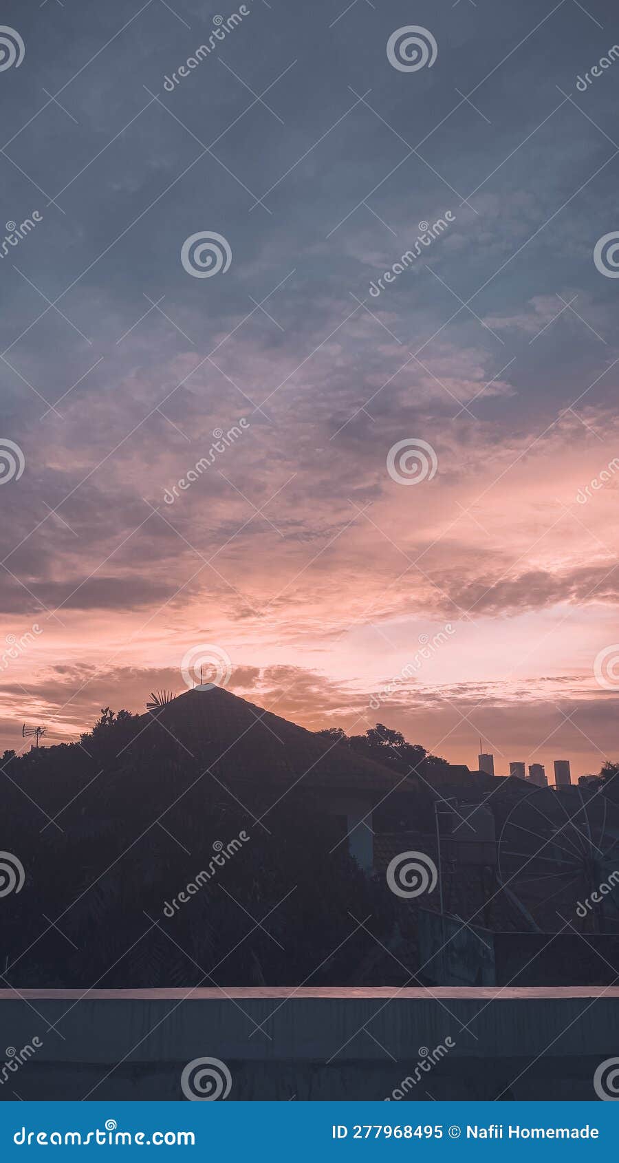 View of the Sky on the Rooftop Stock Image - Image of cloud, dusk ...