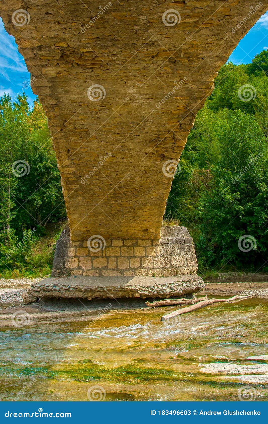 View of the Sky from Under the Stone Bridge Stock Image - Image of ...
