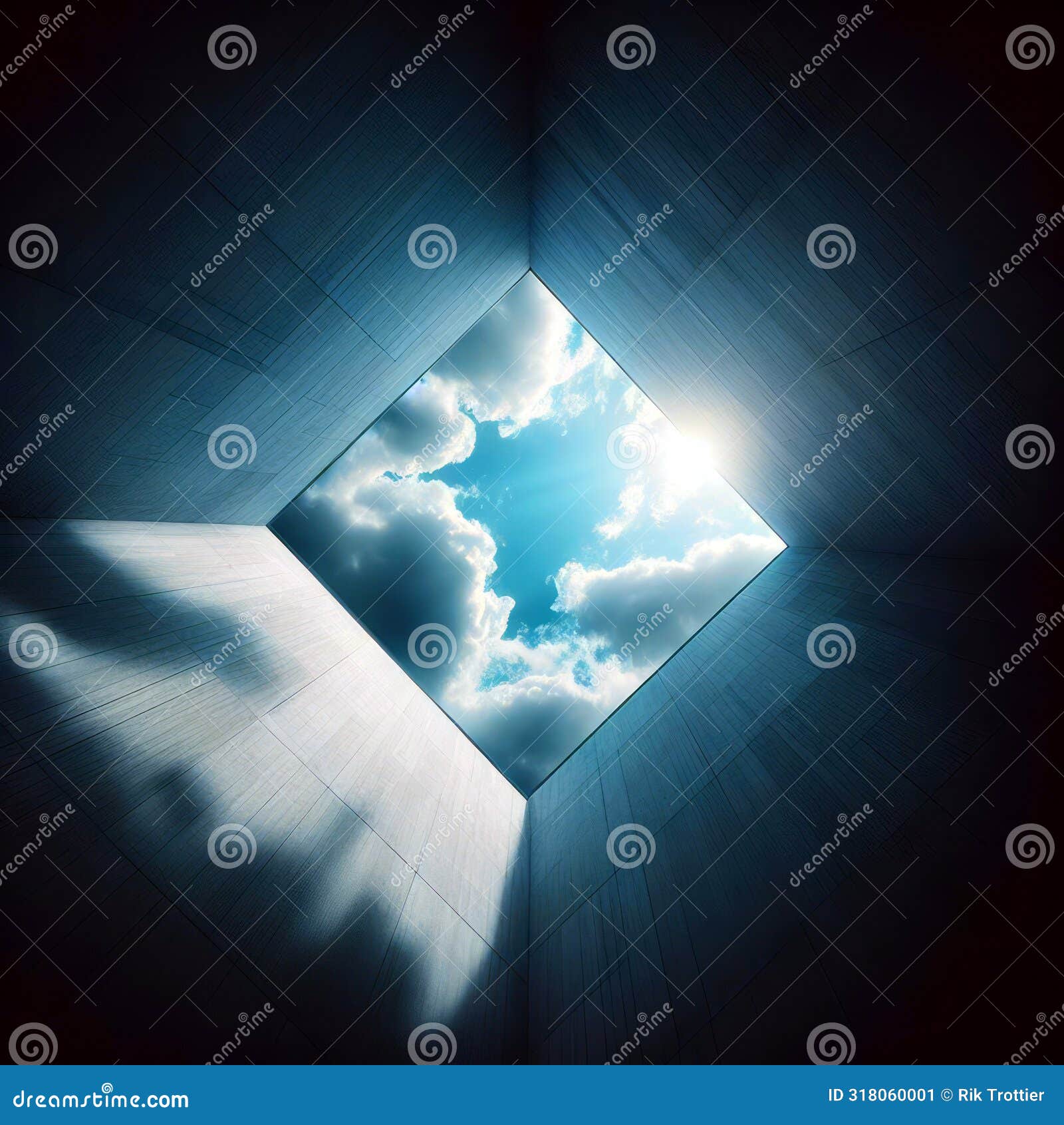 View through a skylight stock illustration. Illustration of floor ...