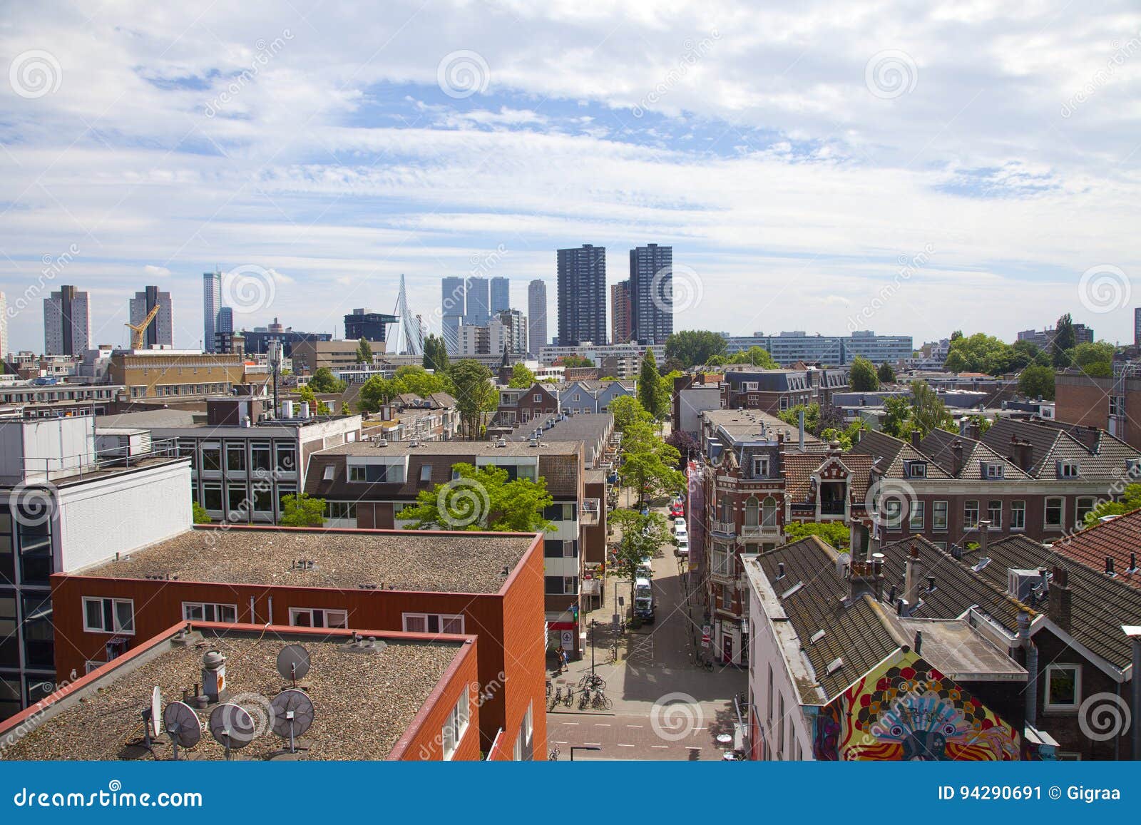 View at Skyline of Rotterdam Editorial Photo - Image of high, tourism ...