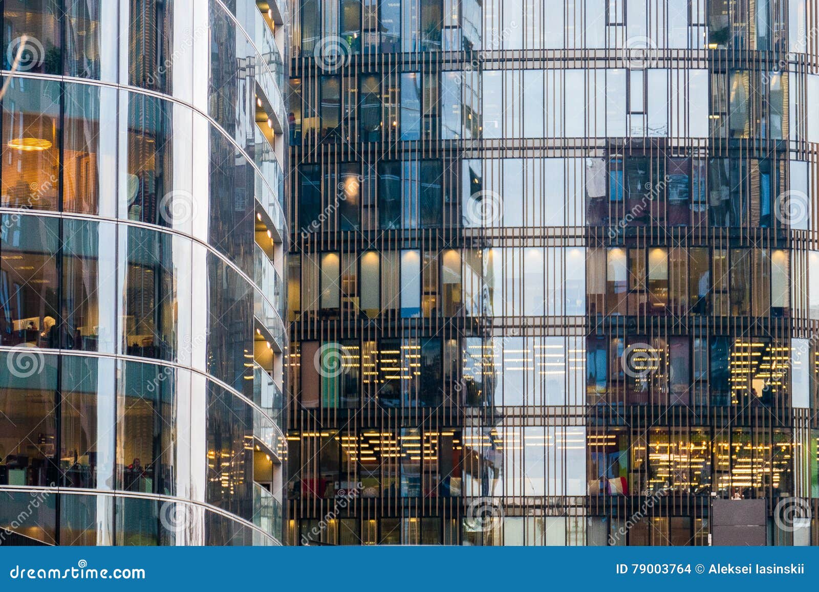 View of Skyscraper Windows, they Reflected the Sky and the Light. Saint ...