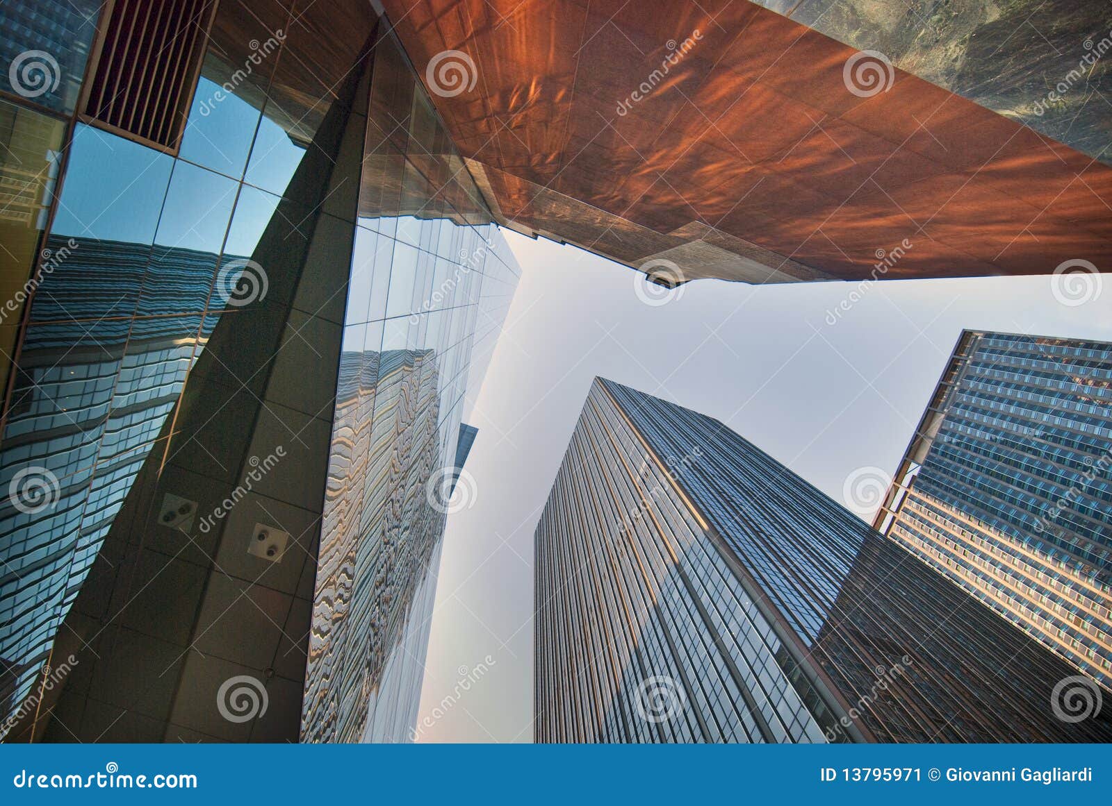 View of Skyscrapers from the Ground Stock Image - Image of east ...