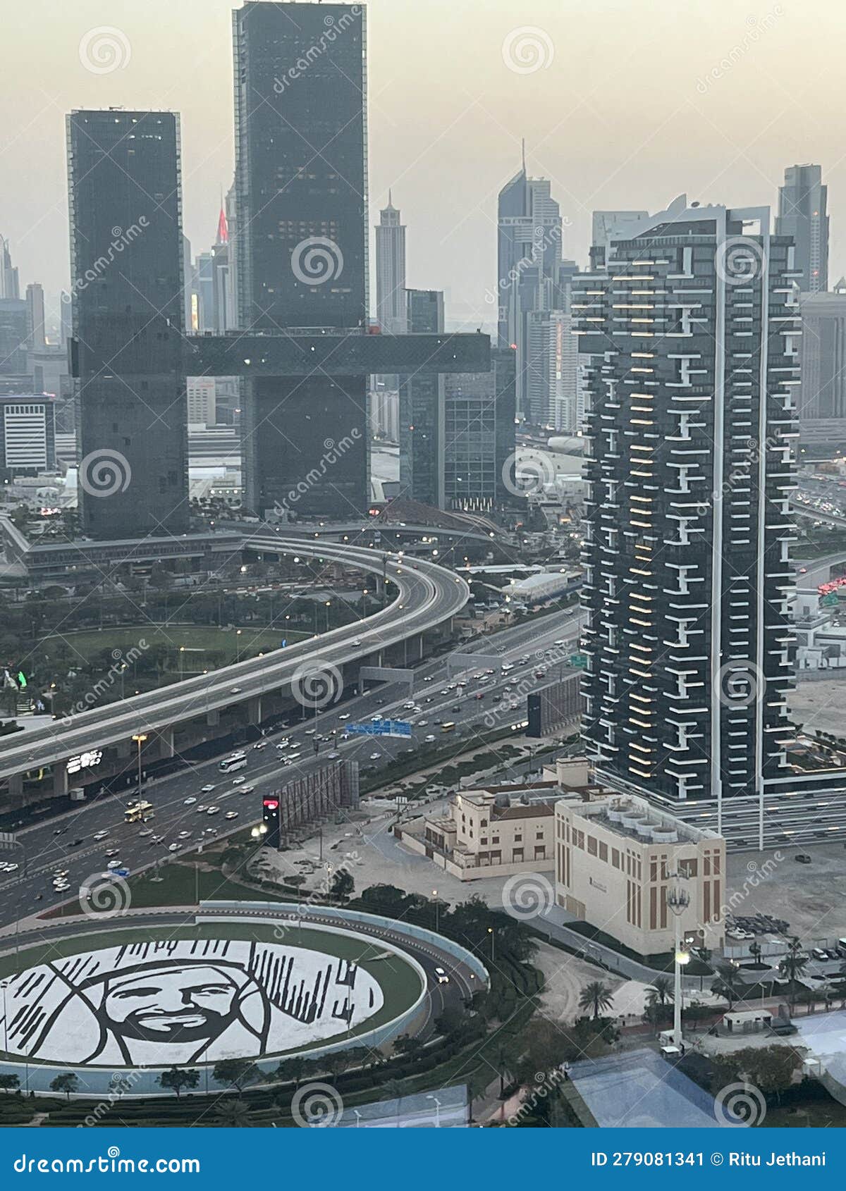 View of Skyscrapers on Sheikh Zayed Road from Dubai Frame in Dubai, UAE ...