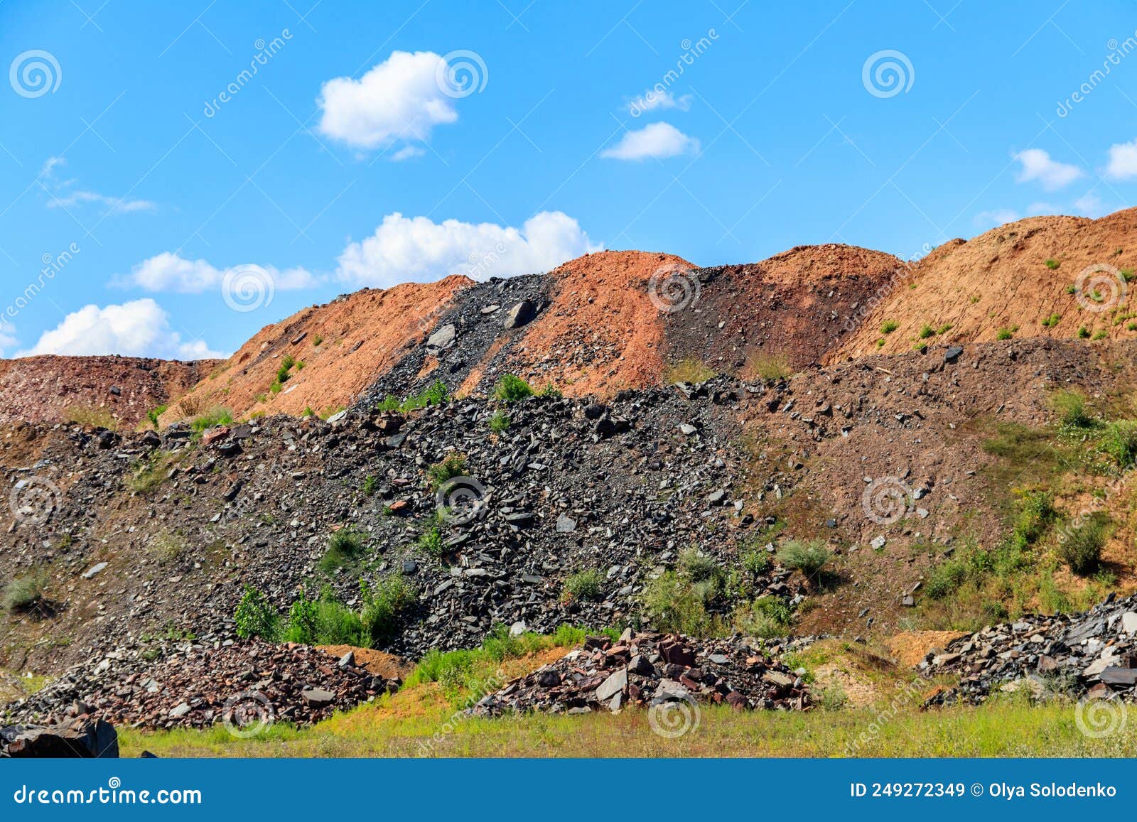 View of Heaps of Iron Ore Quarry. Mining Industry Stock Image - Image ...