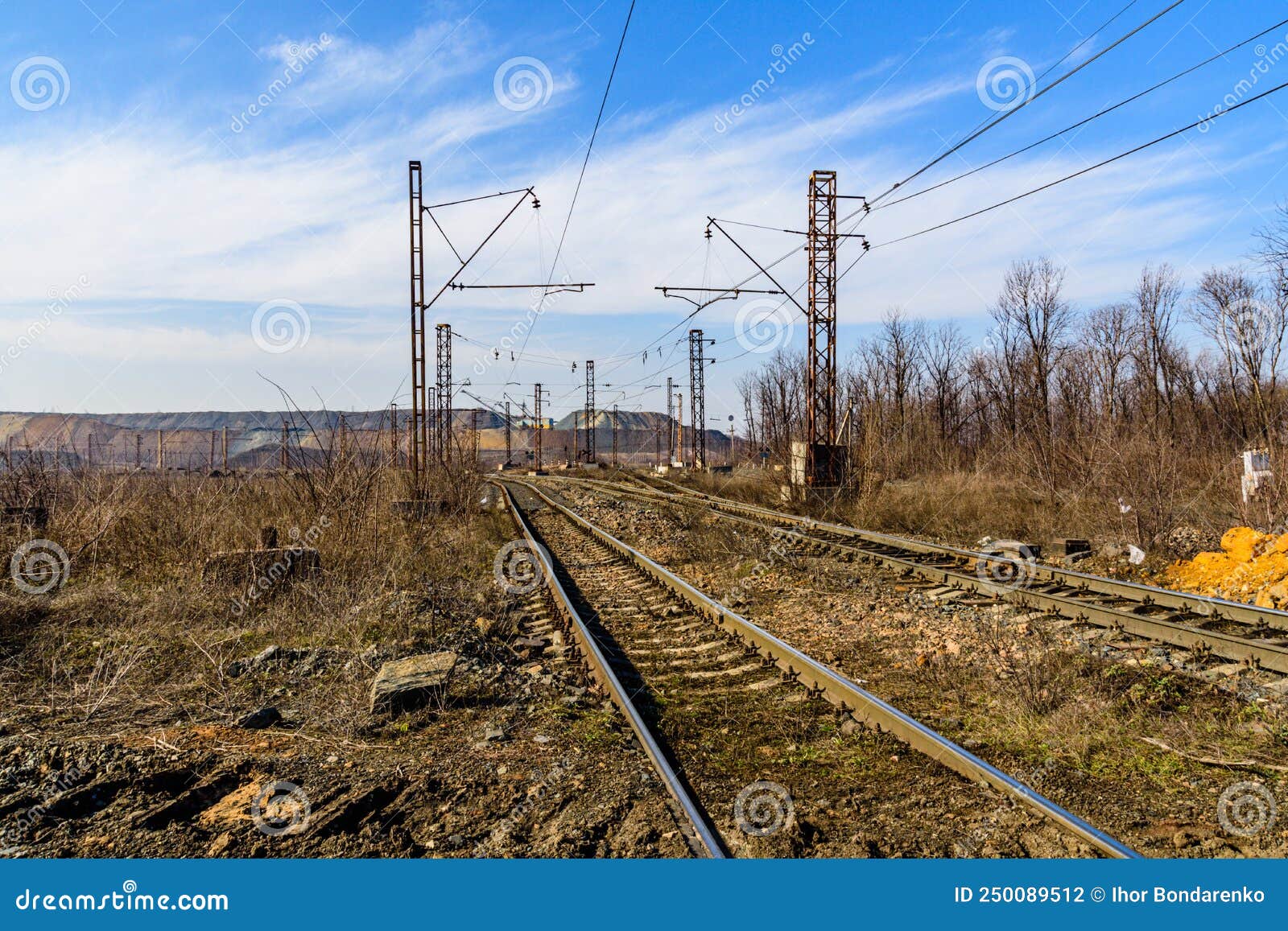 View on Heaps of the Iron Ore Quarry and Railroad Stock Photo - Image ...