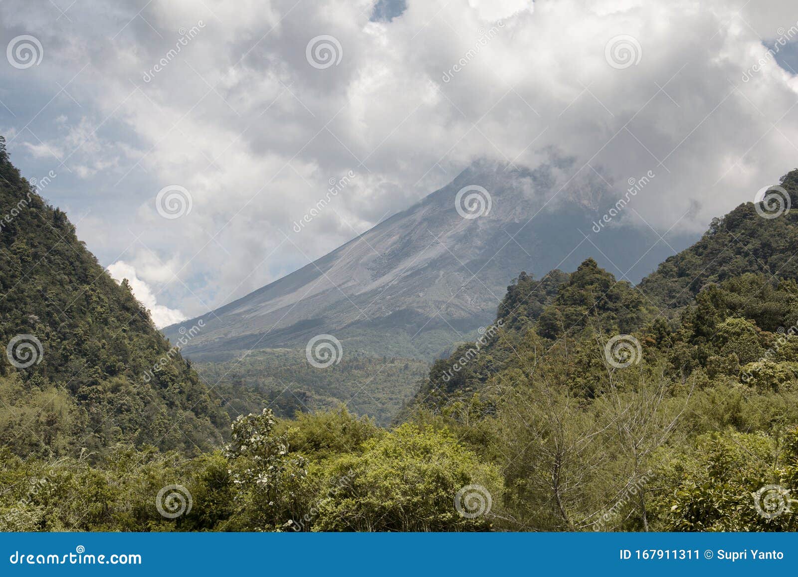 View of the Slopes of Mount Merapi Stock Image - Image of indonesia ...