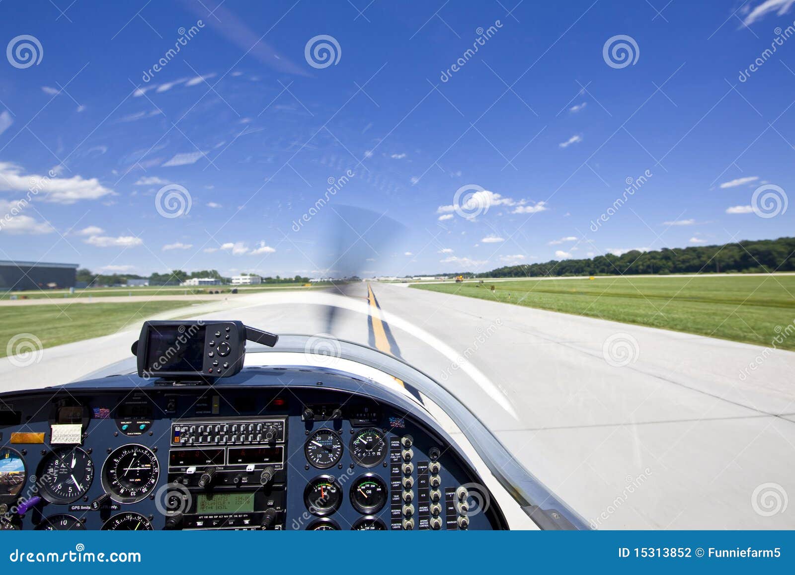 View from Small Aircraft Taking Off from Runway Stock Photo - Image of ...